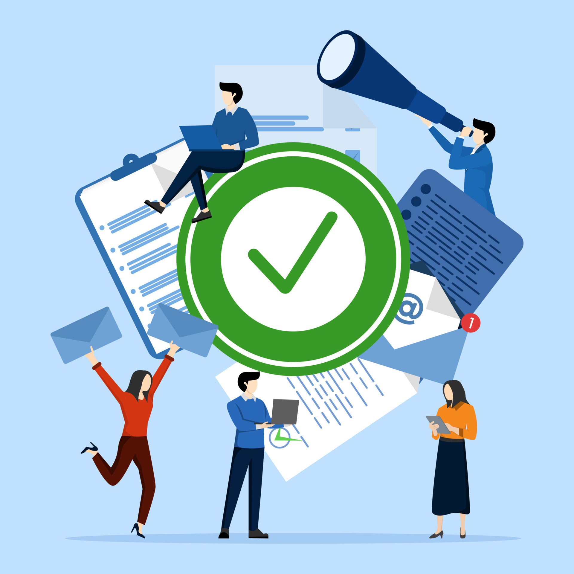 Completed work concept, completed project, approved choice, completed ... Completed work concept, completed project, approved choice, completed ...