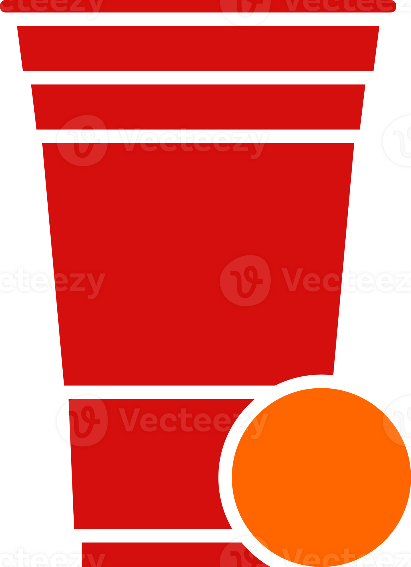 Red Beer Pong Illustration Plastic Cup And Ball Traditional Party