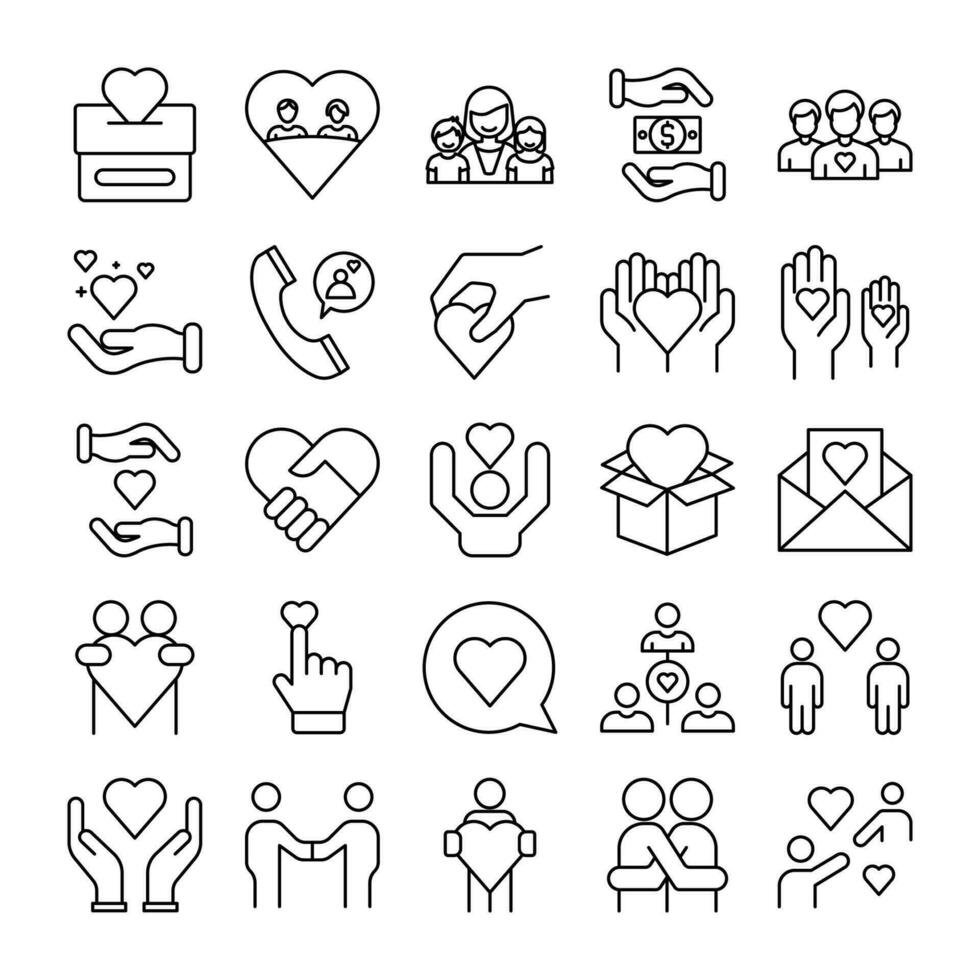 kindness icon set. outline icon 23270280 Vector Art at Vecteezy kindness icon set. outline icon 23270280 Vector Art at Vecteezy