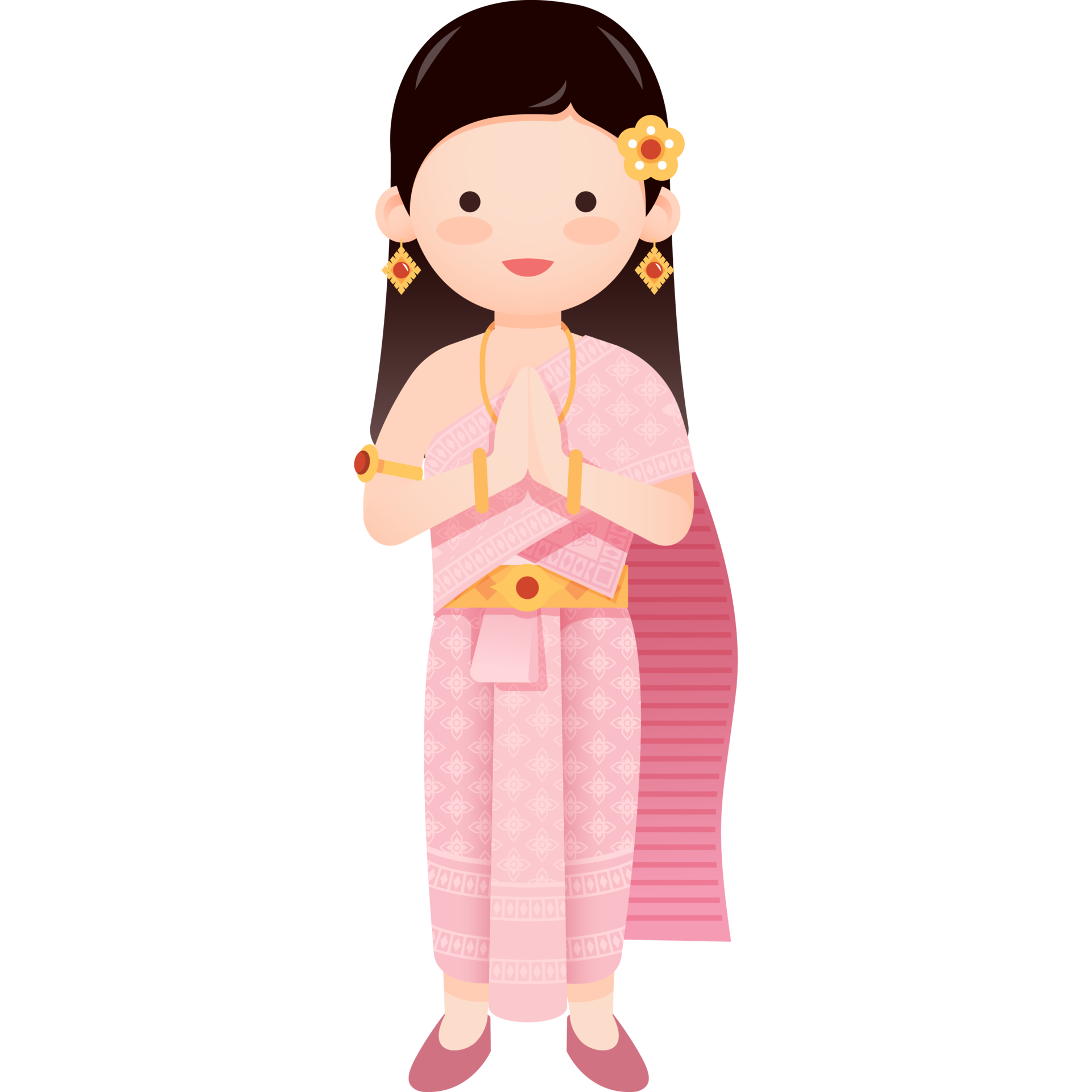 Girl In Thai National Costume 23271571 Png