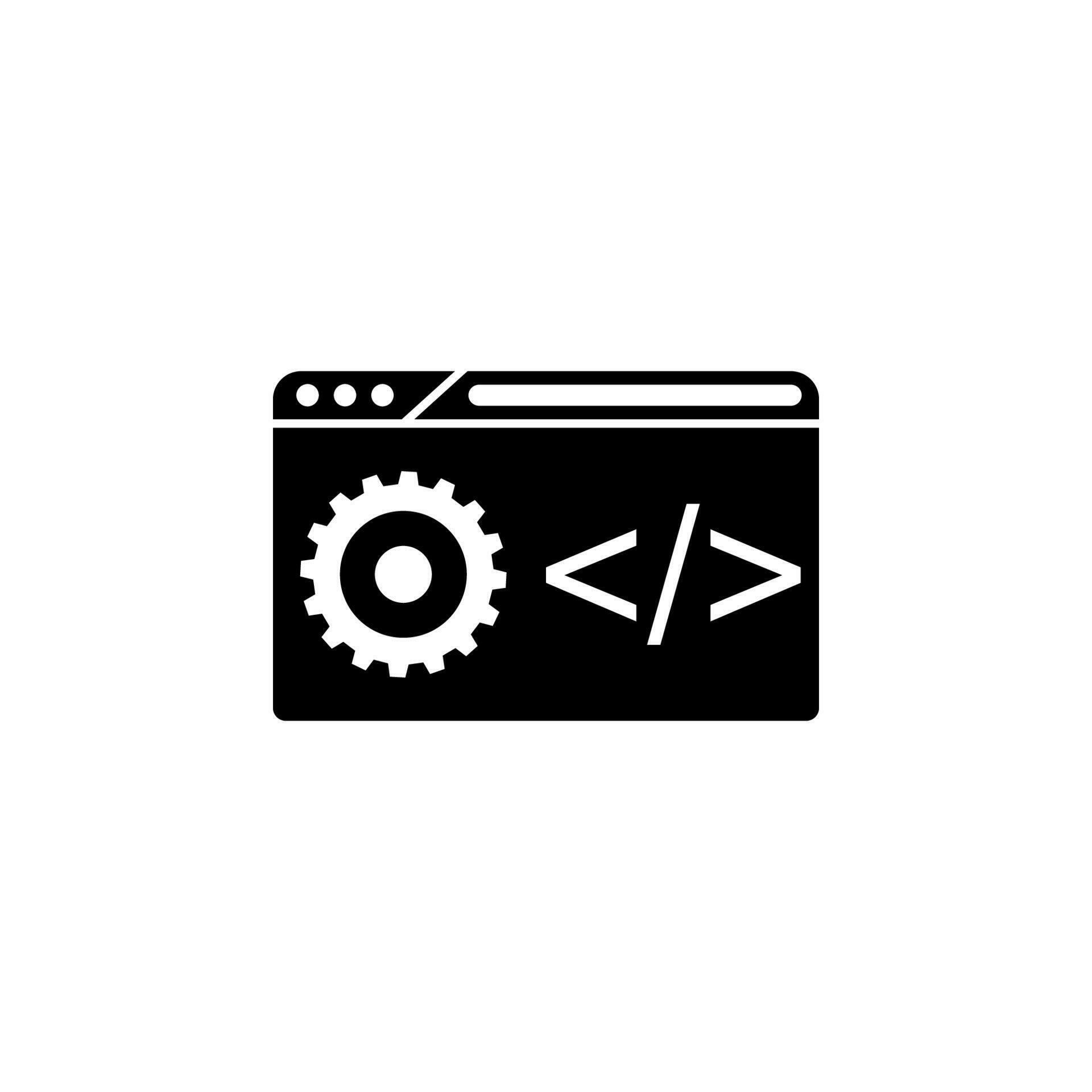 browser, code, gear vector icon illustration 23276075 Vector Art at ...