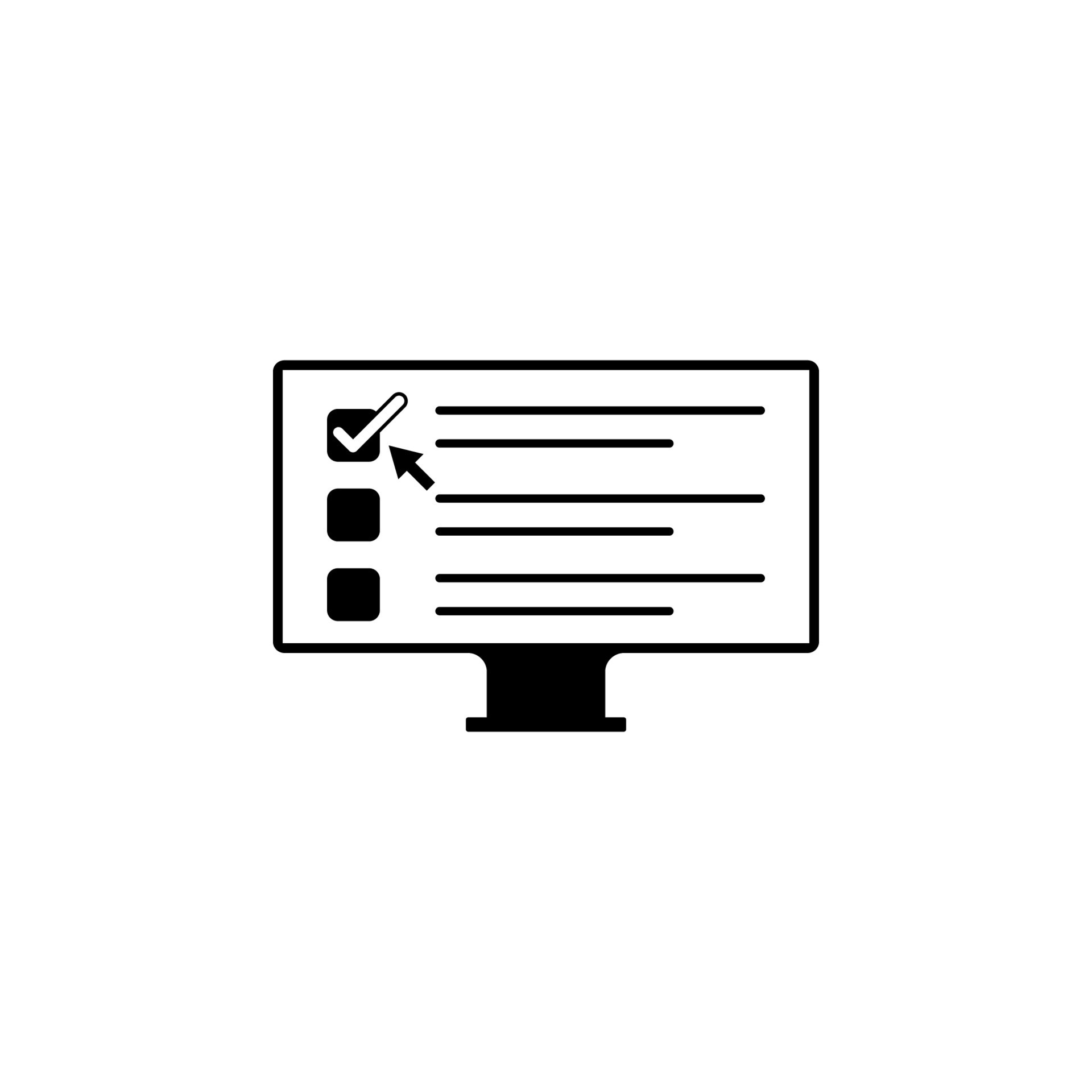 Monitor, list, check mark vector icon illustration 23279385 Vector Art at Vecteezy