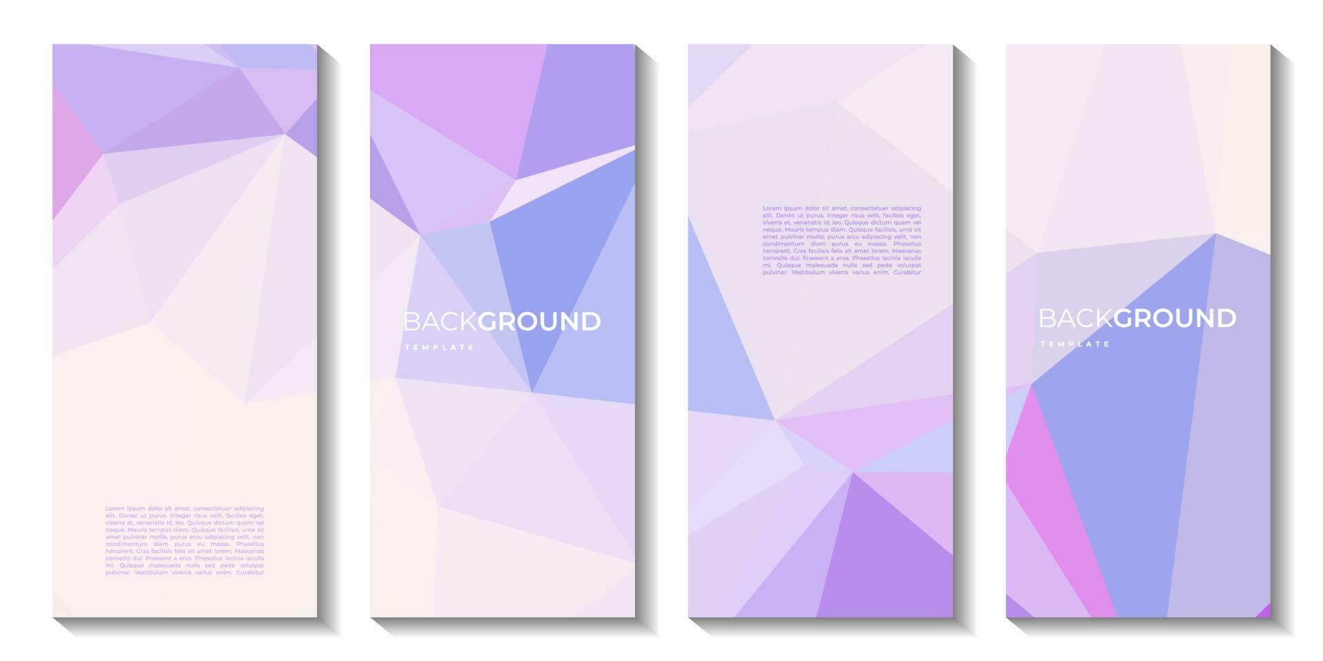 Set Of Brochures With Abstract Pink And Purple Colorful Geometric Background With Triangle Shape
