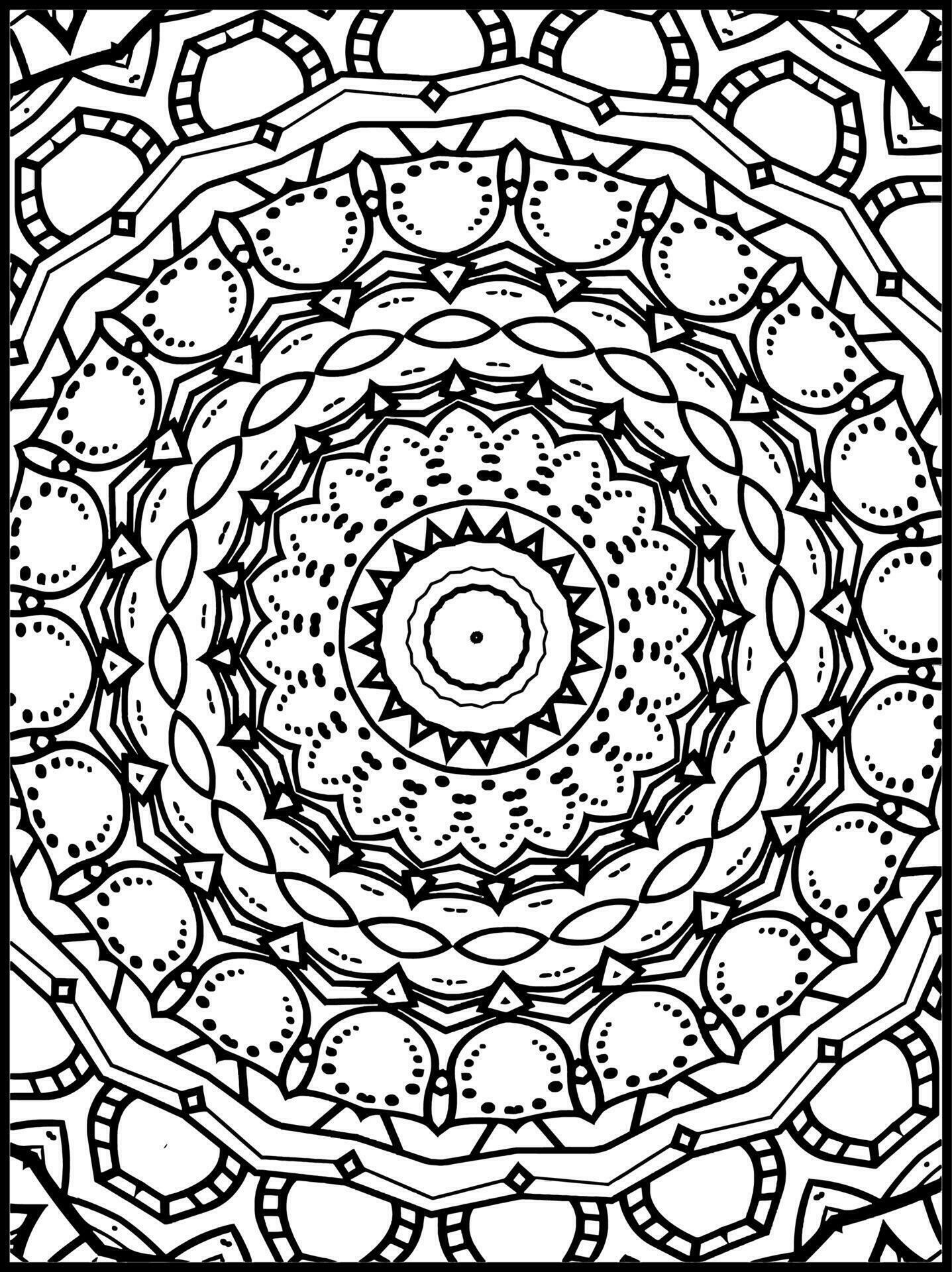 Uncolored Symmetric Tracery For Coloring Page Can Be Used As Adult