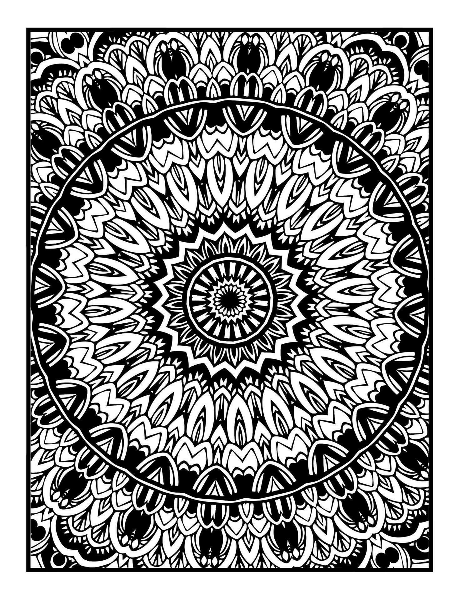 Uncolored Symmetric Tracery For Coloring Page Can Be Used As Adult