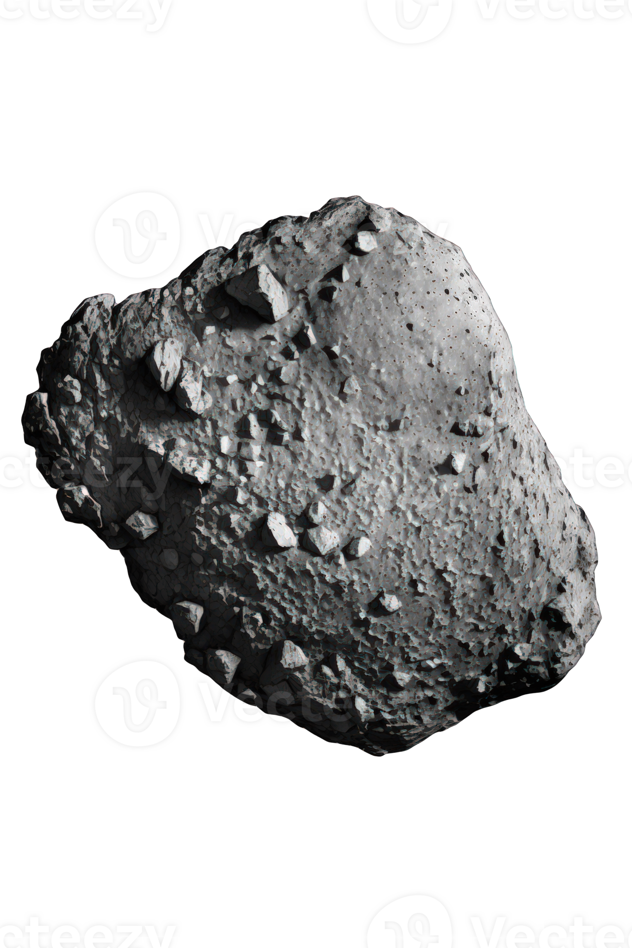 This image showcases a strikingly detailed asteroid with a rugged surface, featuring realistic ...