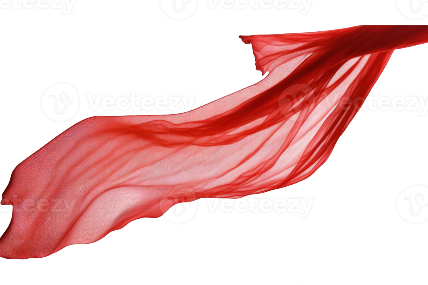 A Graceful And Billowing Red Silk Fabric Flows Endlessly Through The