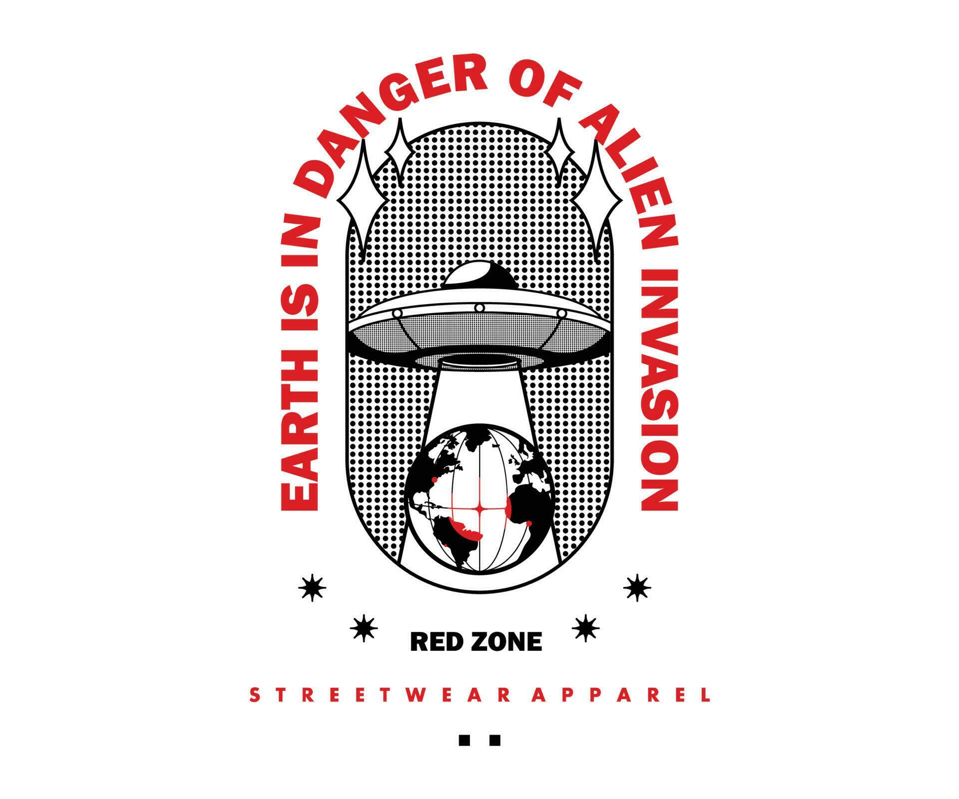 Alien invasion, ufo t shirt design, vector graphic, typographic poster or tshirts street wear ...