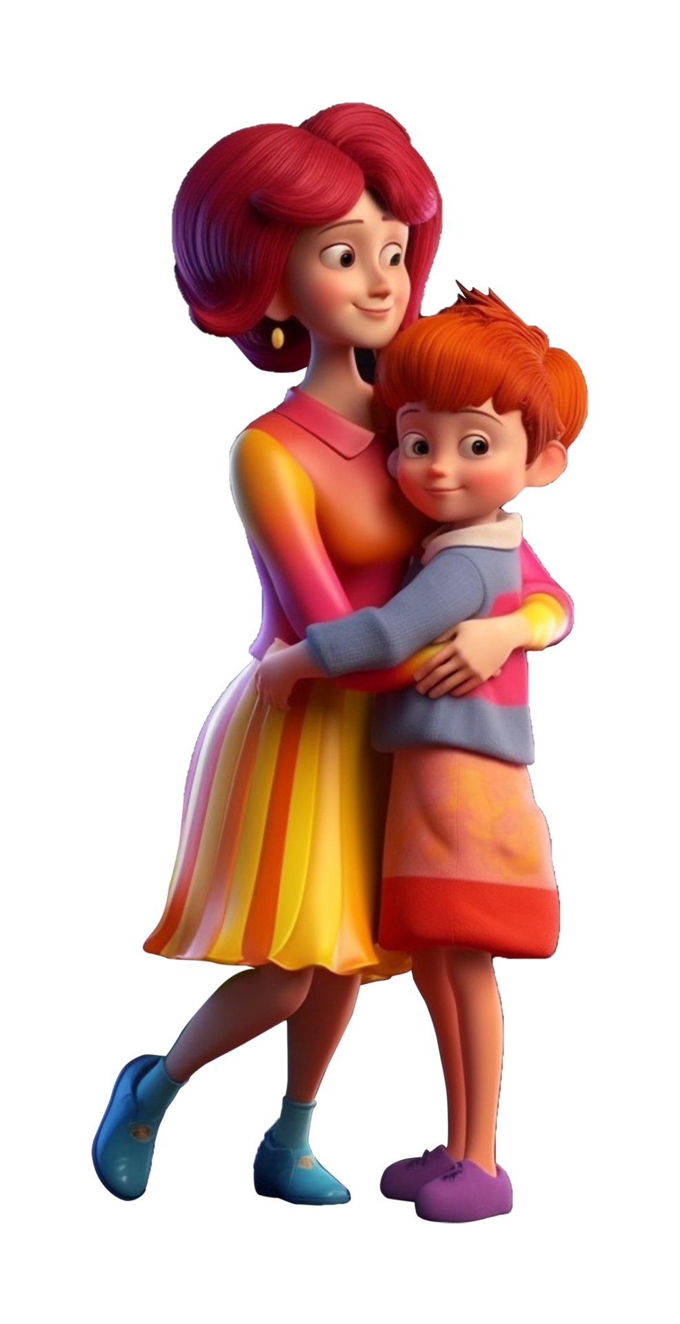 3d Character Of Mother Hugging Her Son Concept Of Happy Mothers Day