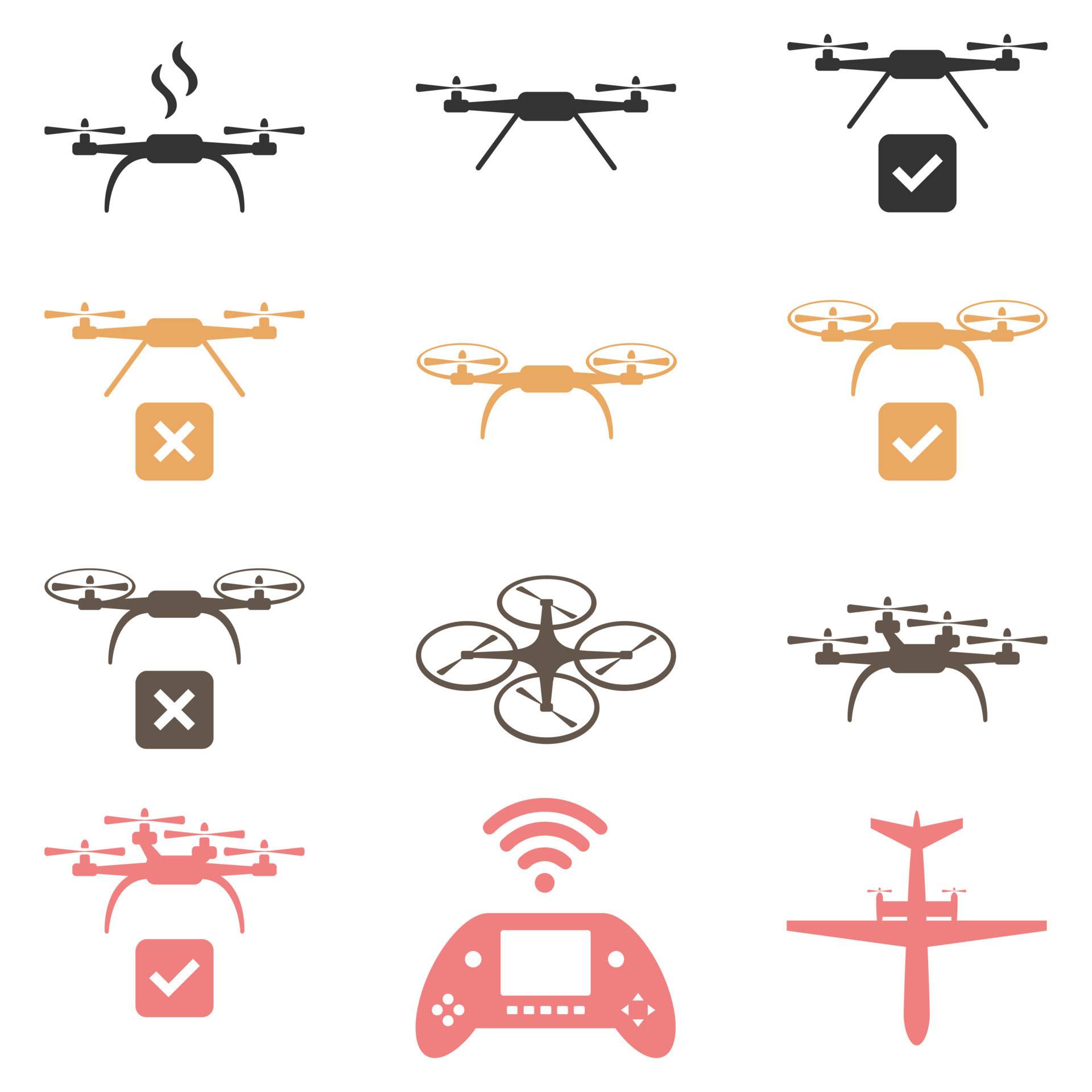 Vector Drone Icons Set 23294886 Vector Art At Vecteezy