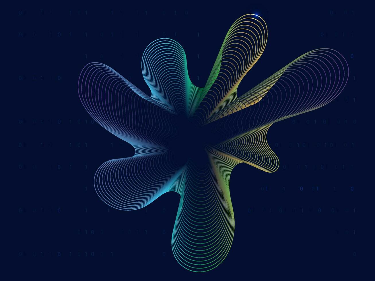 Abstract Wavy Lines Motion Background And Binary Code. 23295382 Vector Art at Vecteezy