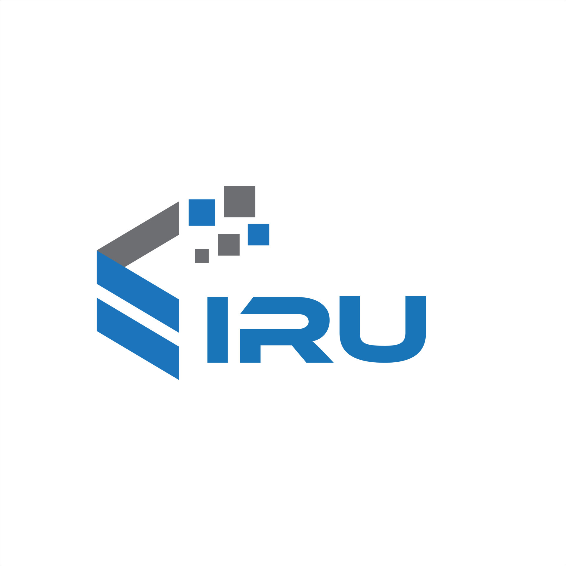 IRU letter logo design on white background. IRU creative initials ...