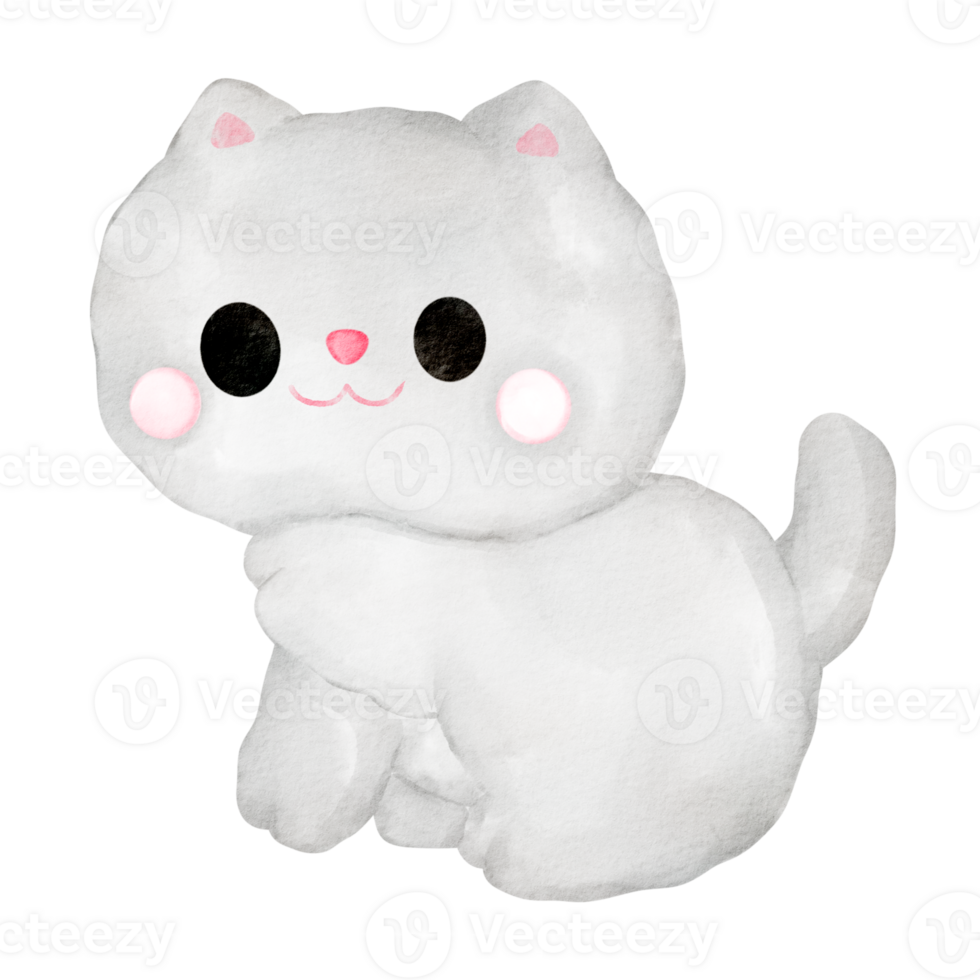 Watercolor Kitty Cute 23298441 Png