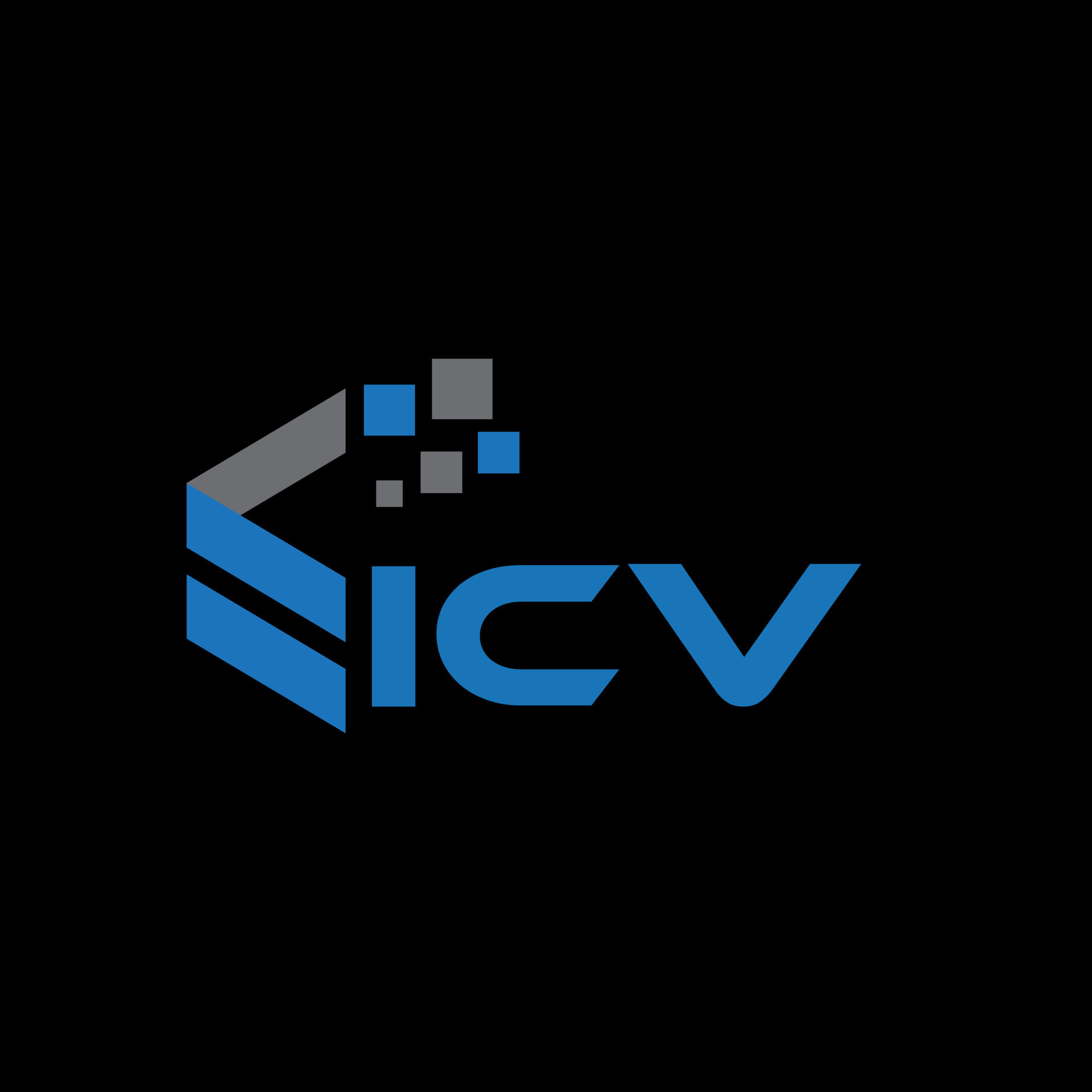 ICV letter logo design on black background. ICV creative initials letter logo concept. ICV ...