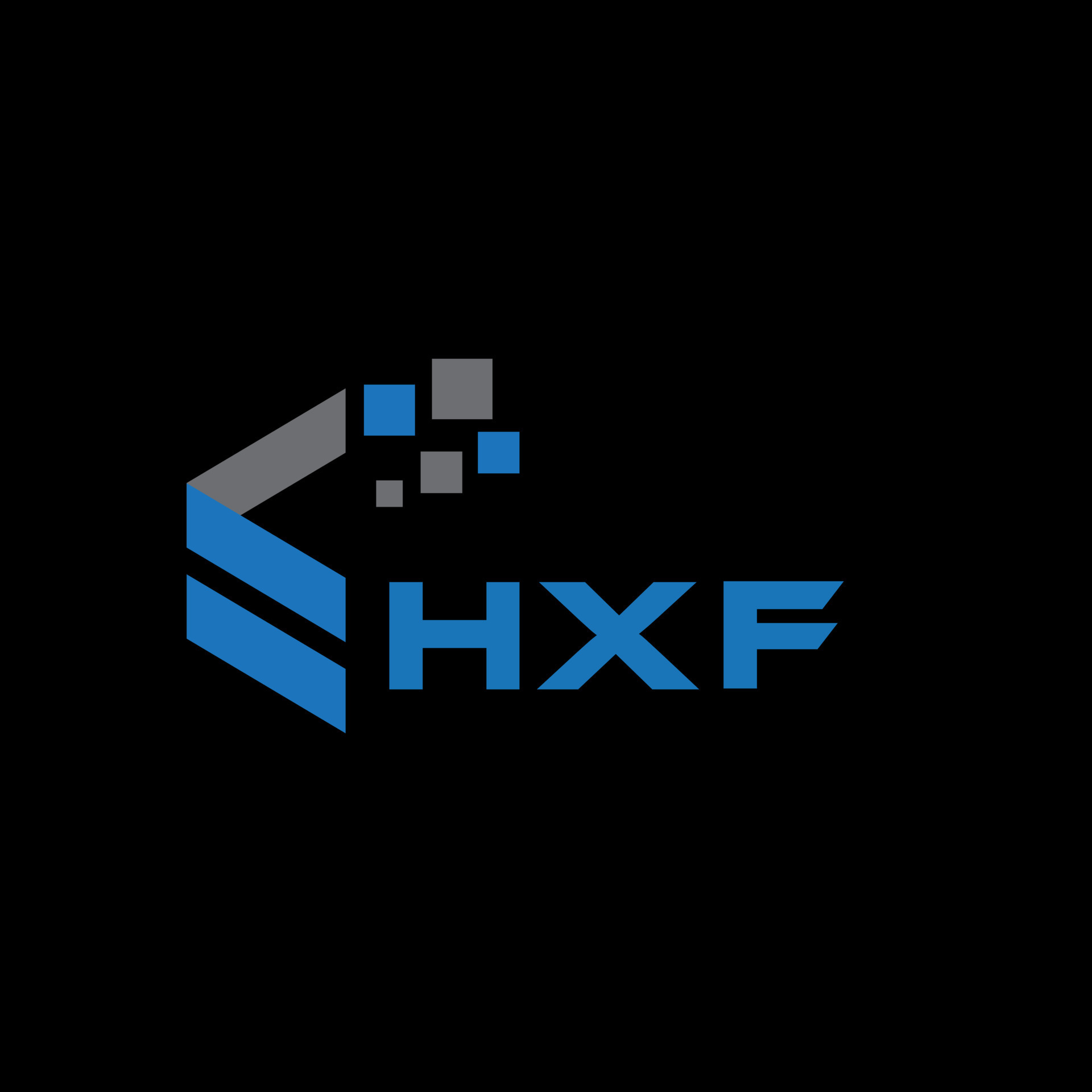 diseño de logotipo de letra hxf sobre fondo negro. concepto de logotipo de letra de iniciales ...