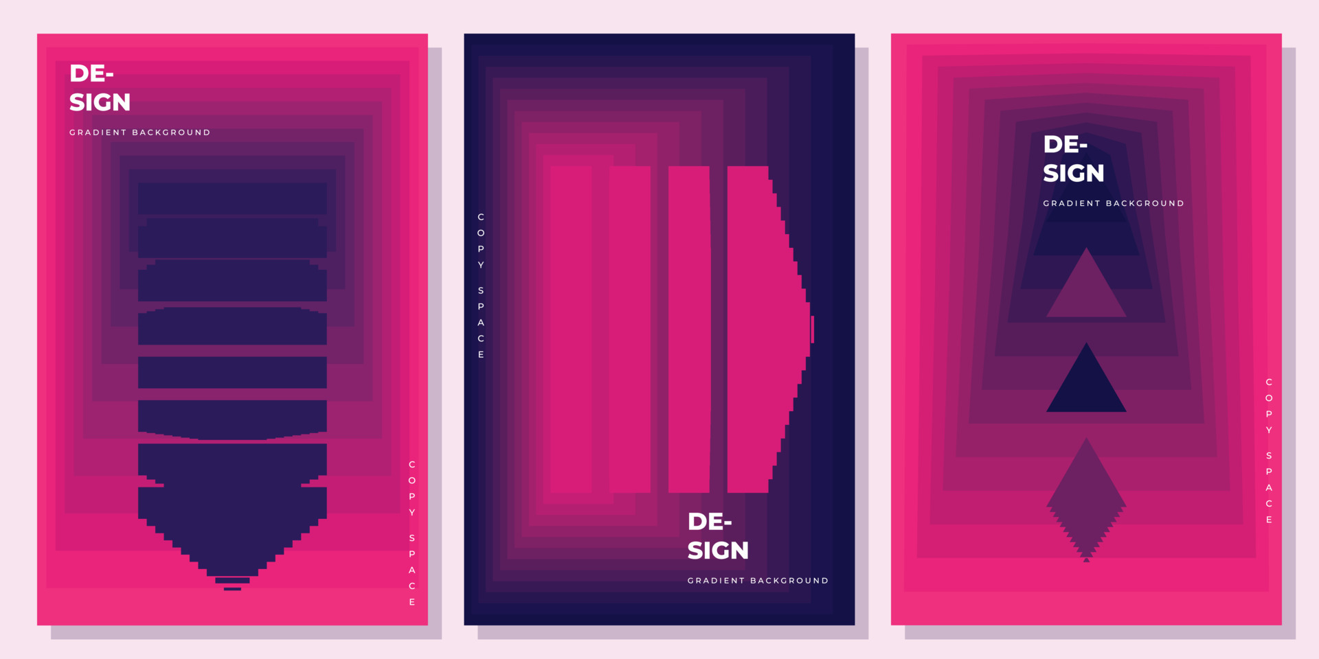 Geometric Shape Portrait Background Template Copy Space Set For Poster Banner Flyer Brochure