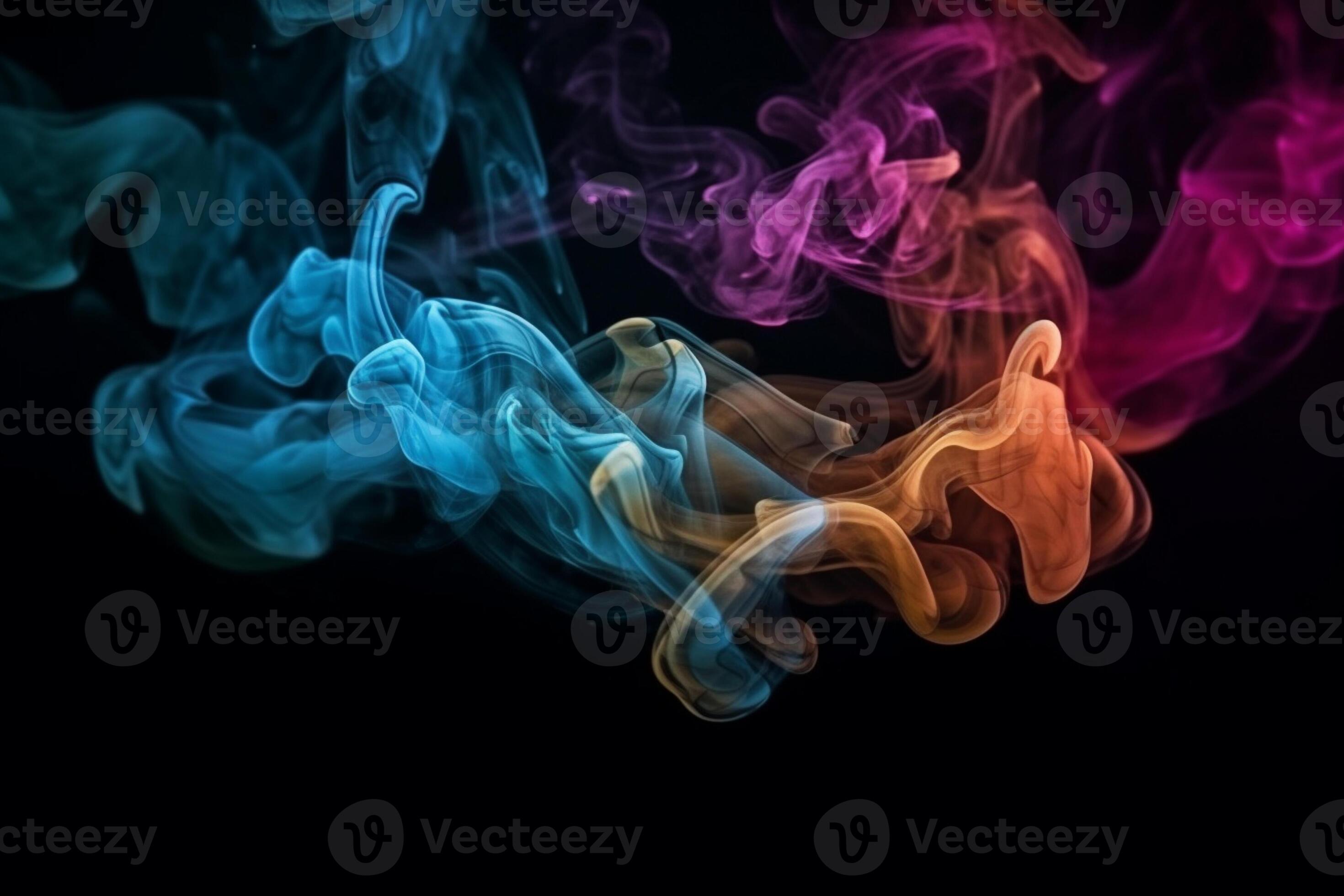 Colorful smoke isolated on black background. Abstract background of colorful smoke. 23307702 ...