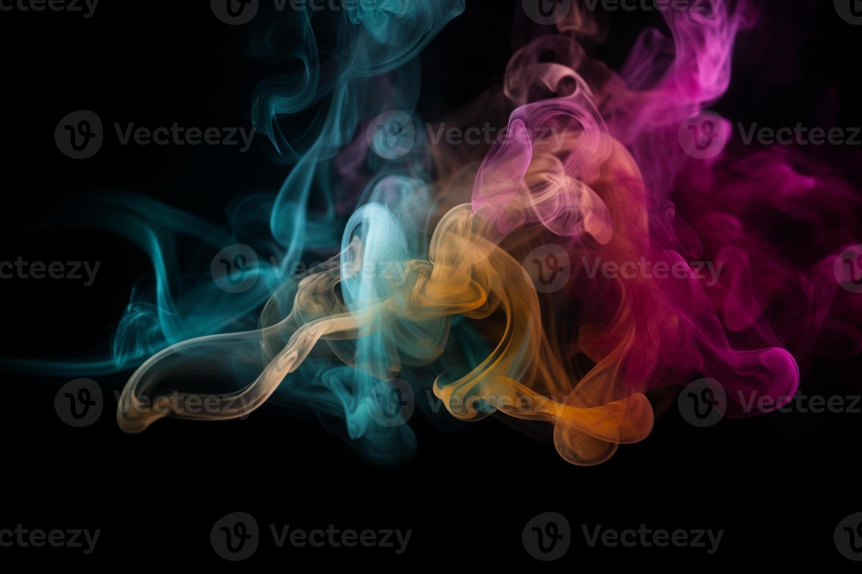 Colorful smoke isolated on black background. Abstract background of colorful smoke. 23307764 ...