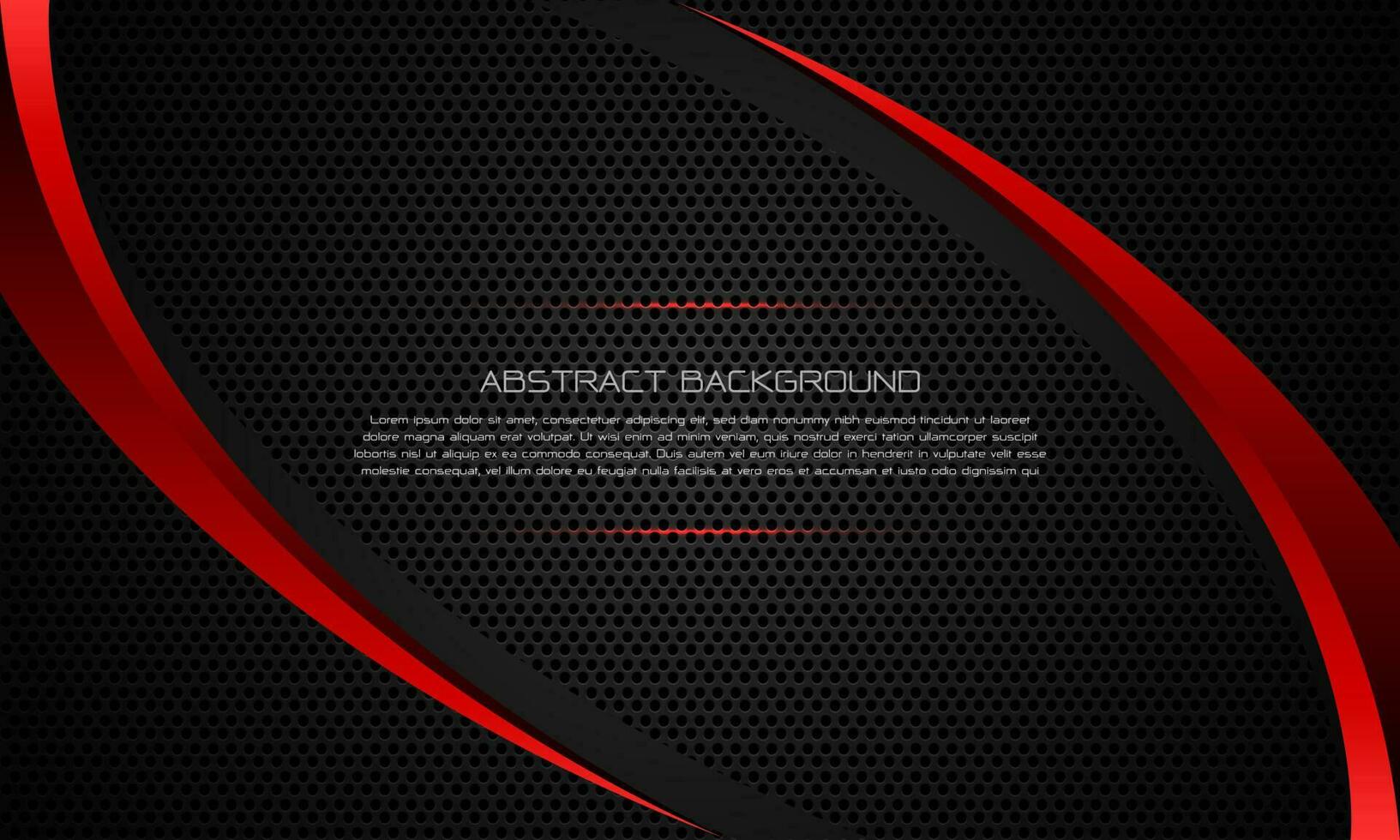 Abstract Red Triangle Metallic Curve On Grey Circle Mesh Pattern Design
