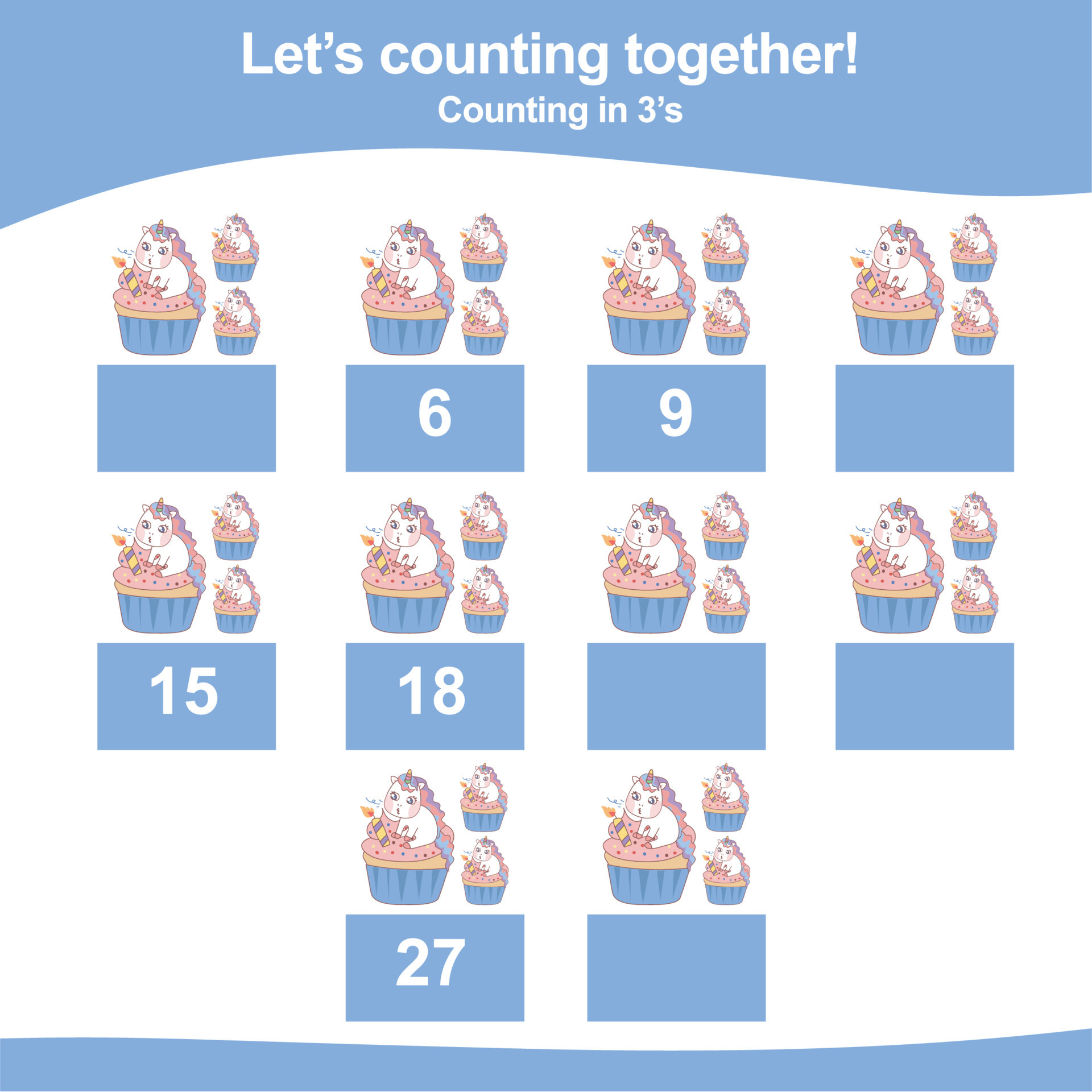 Mathematic counting worksheet. Math activity, count and write the missing numbers, math ...