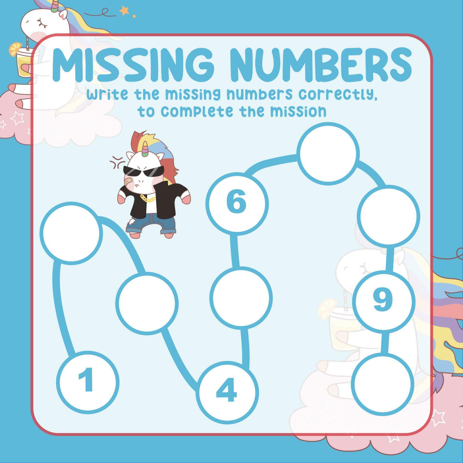 Missing numbers. Write the answer correctly. Educational printable math ...