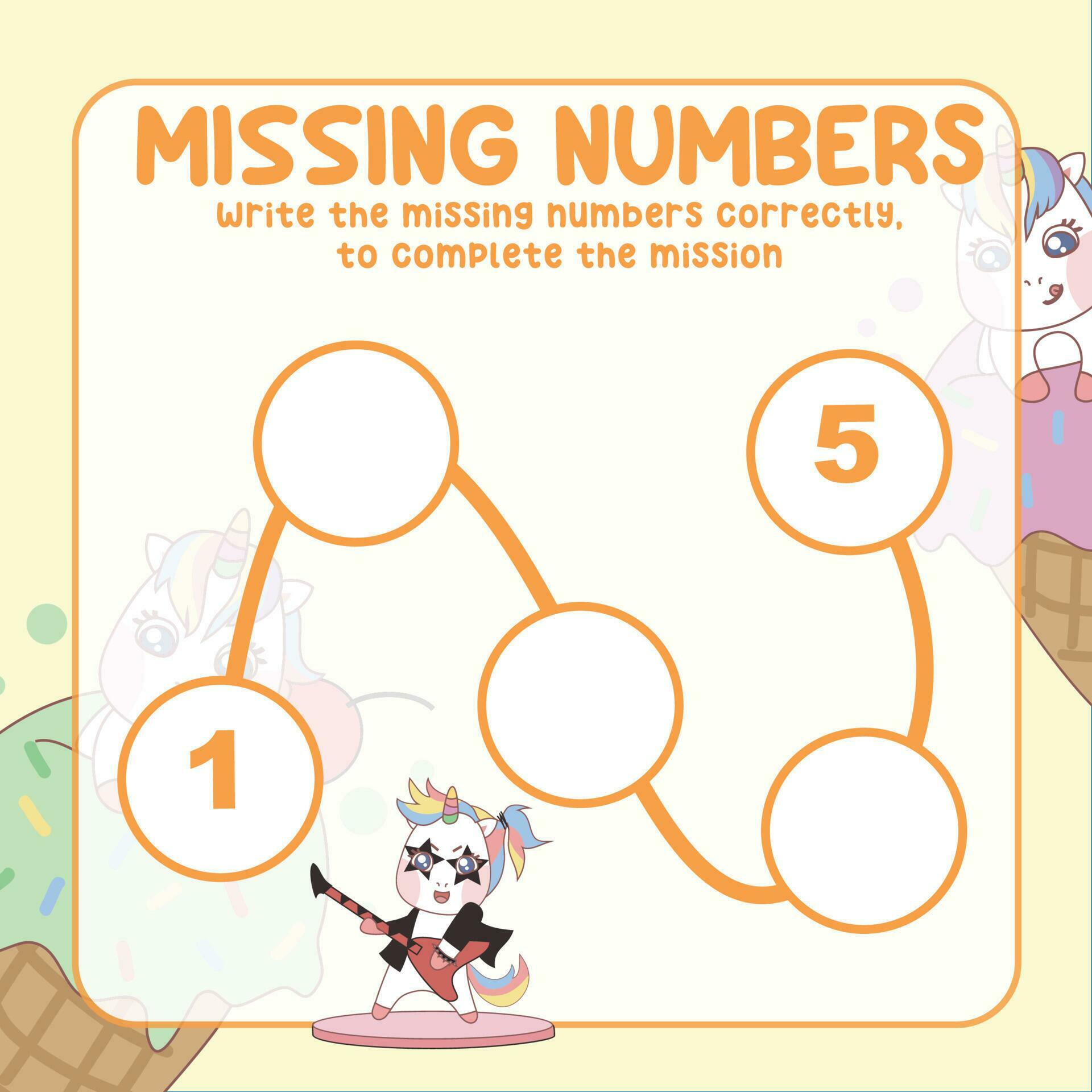 Missing numbers. Write the answer correctly. Educational printable math ...