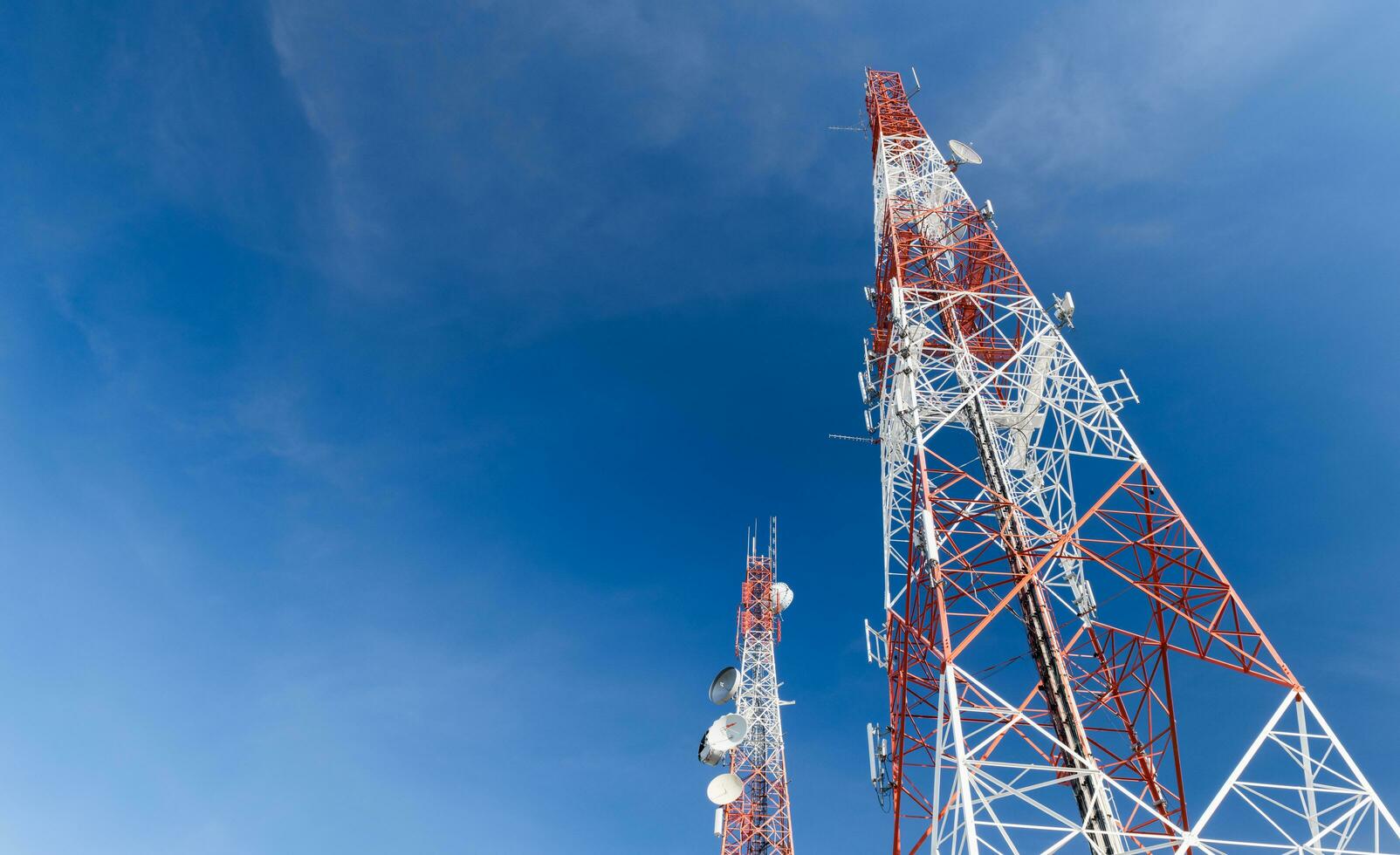communication tower on blue sky background 23312478 Stock Photo at Vecteezy