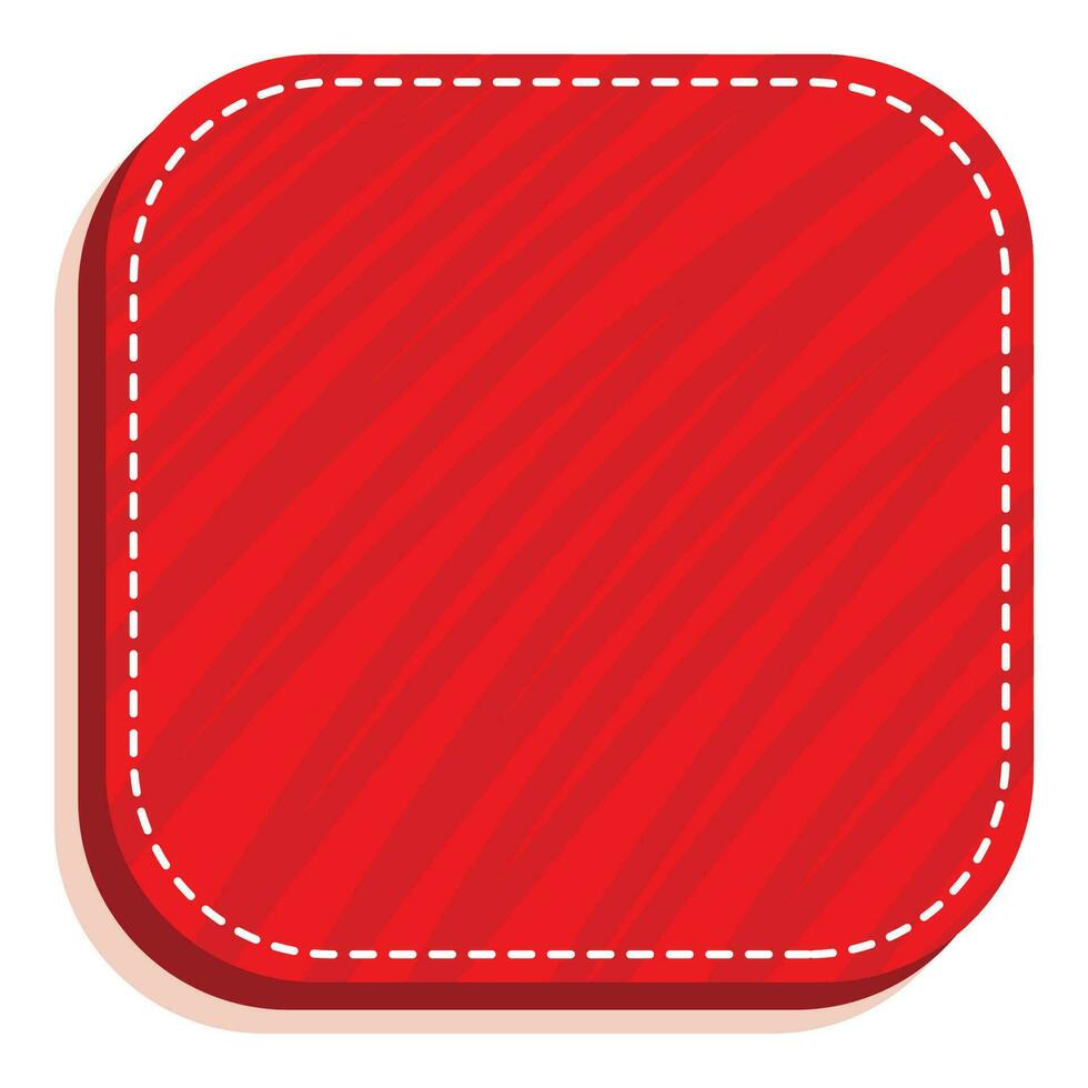 Red Blank Square Label Or Tag Element On White Background. 23313990 ...