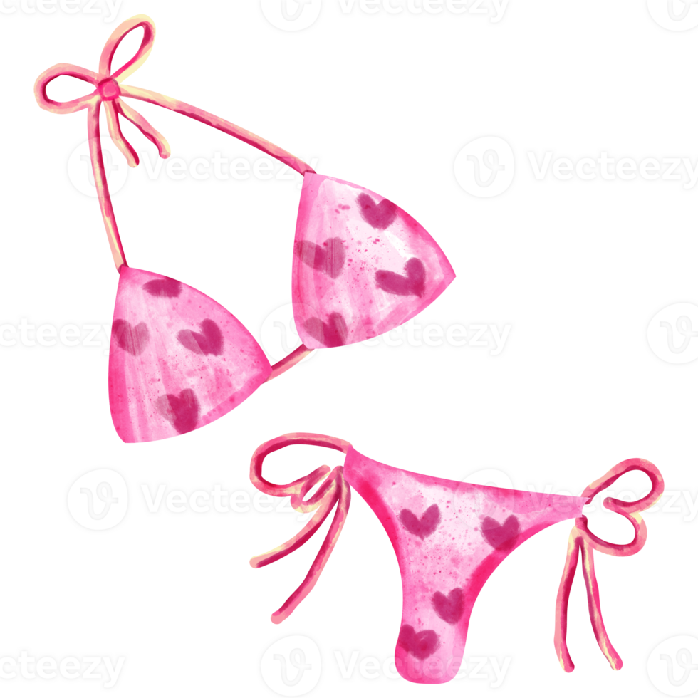 Watercolor Bikini Summer 23324084 Png
