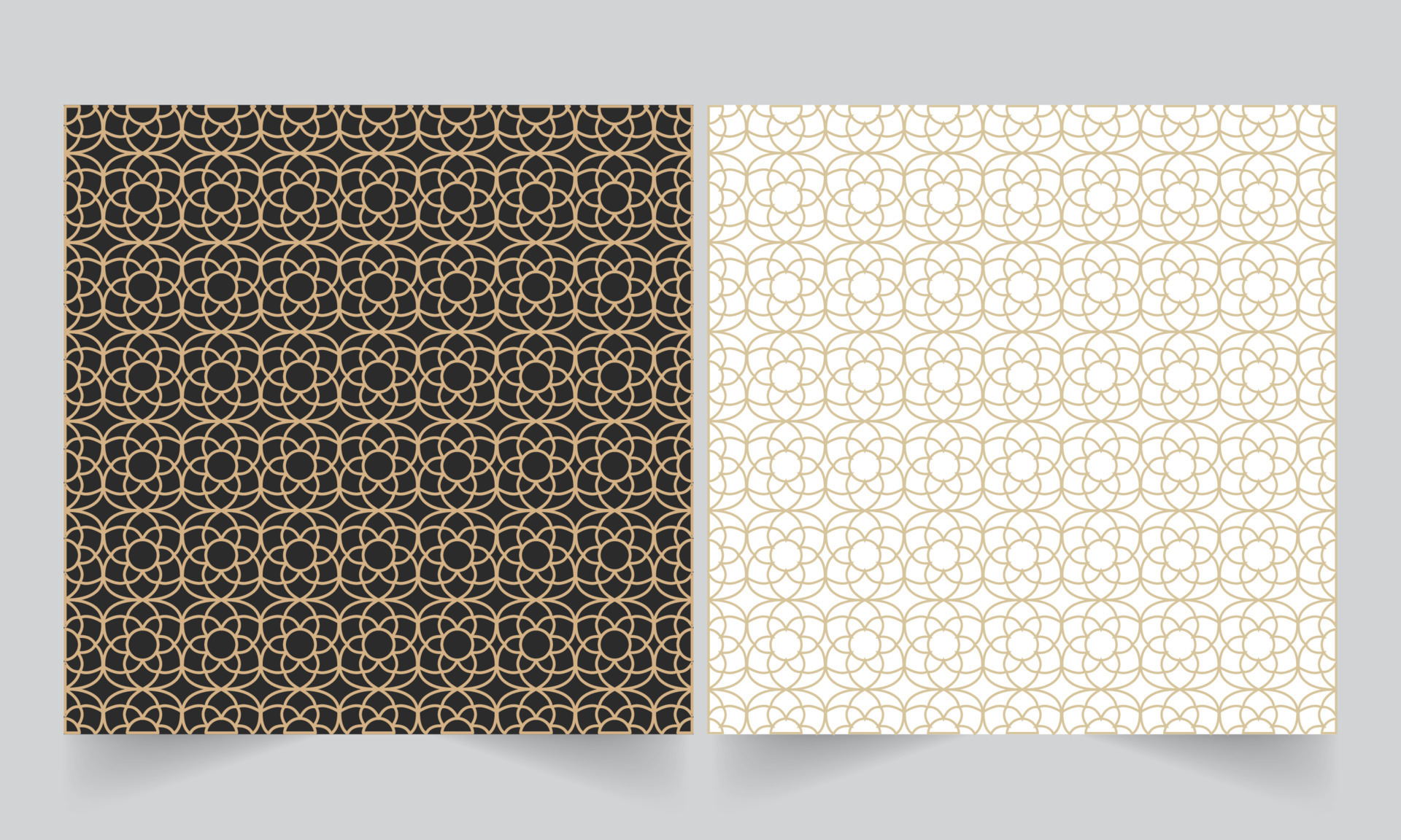 Seamless Geometric Flower Pattern Background In Two Color Options ...