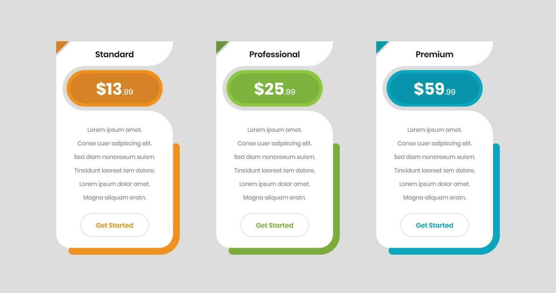 Minimal pricing comparison chart web ui template design 23329840 Vector ... Minimal pricing comparison chart web ui template design 23329840 Vector ...