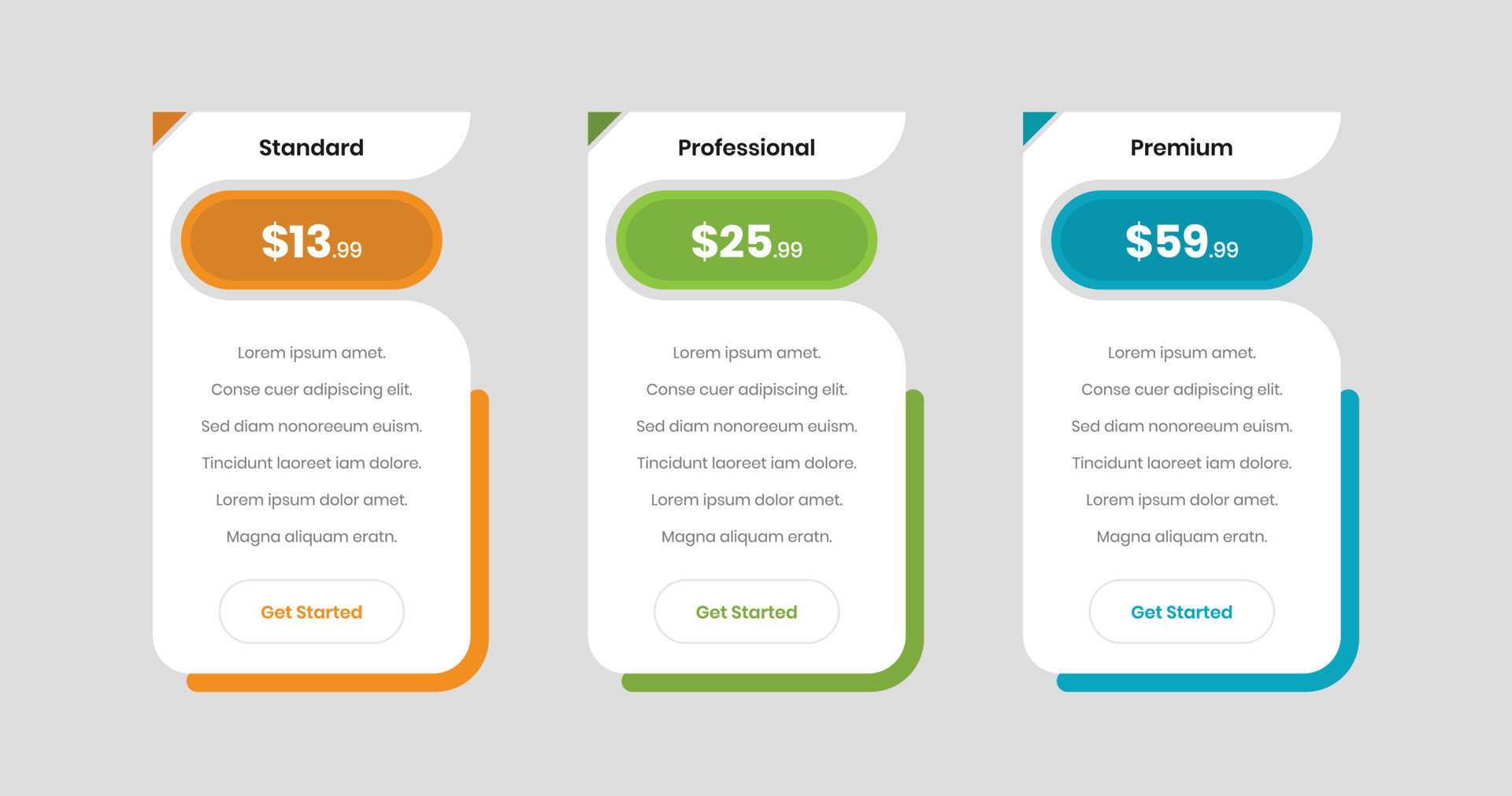 Minimal pricing comparison chart web ui template design 23329840 Vector ... Minimal pricing comparison chart web ui template design 23329840 Vector ...