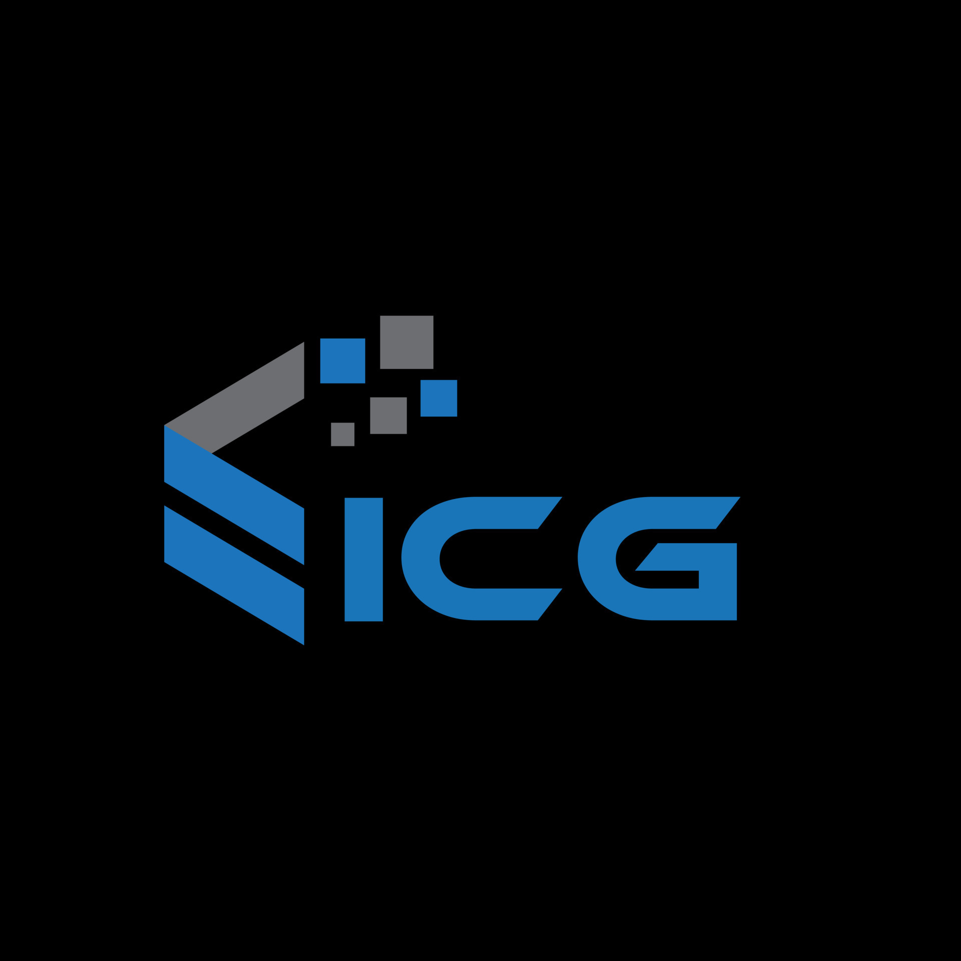 diseño de logotipo de letra icg sobre fondo negro. concepto de logotipo de letra de iniciales ...