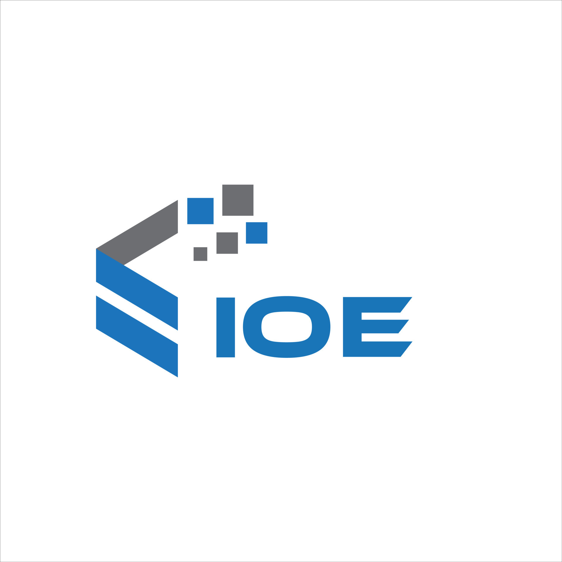 diseño del logotipo de la letra ioe sobre fondo blanco. concepto de logotipo de letra de ...