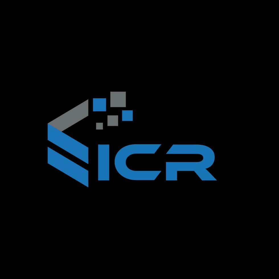 diseño del logotipo de la letra icr sobre fondo negro. concepto de logotipo de letra de ...