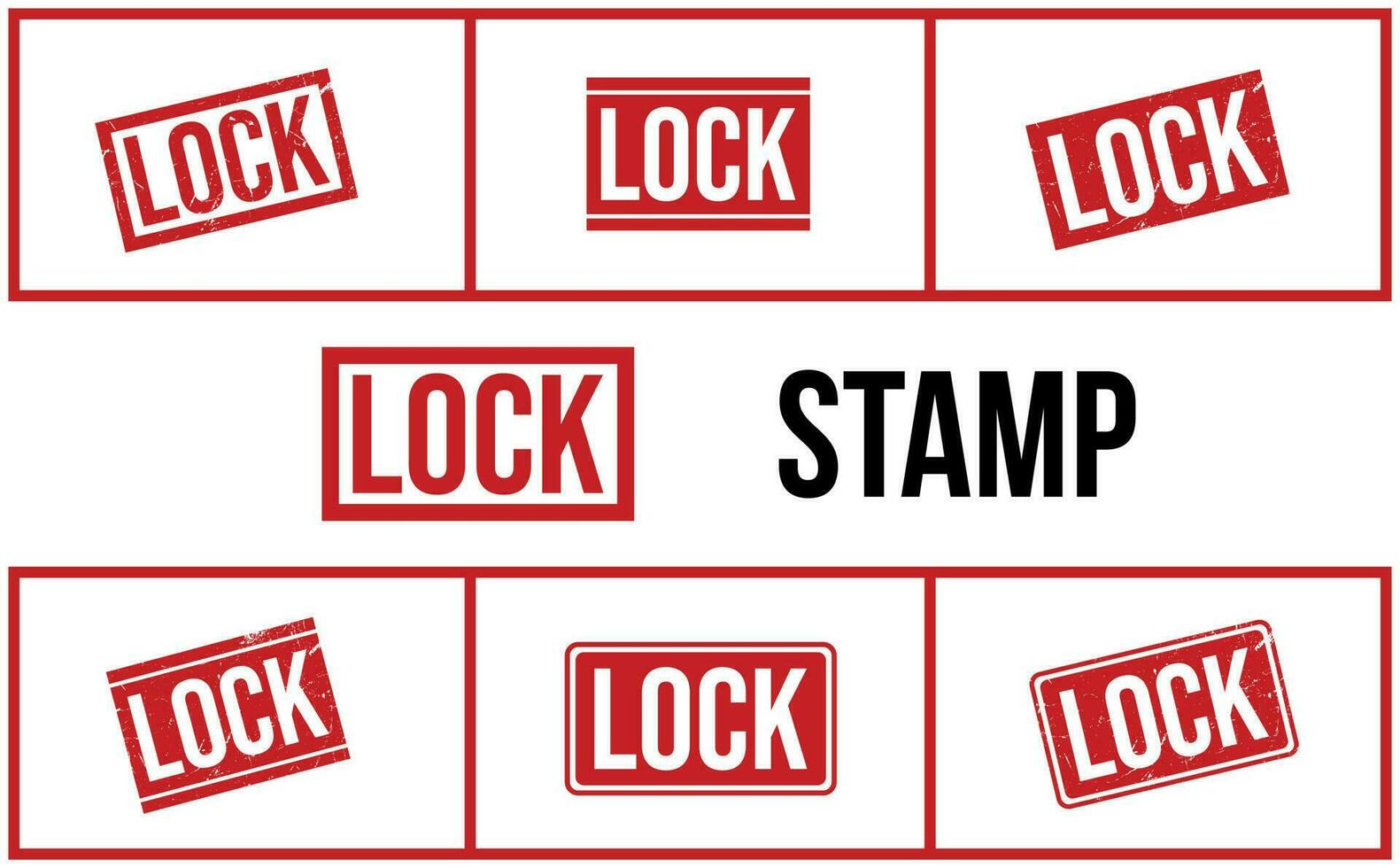 Lock Rubber Stamp Set Vector 23333967 Vector Art At Vecteezy