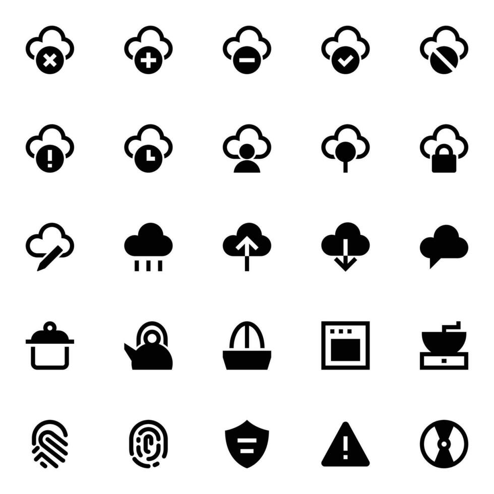 Glyph icons for User interface. 23336457 Vector Art at Vecteezy