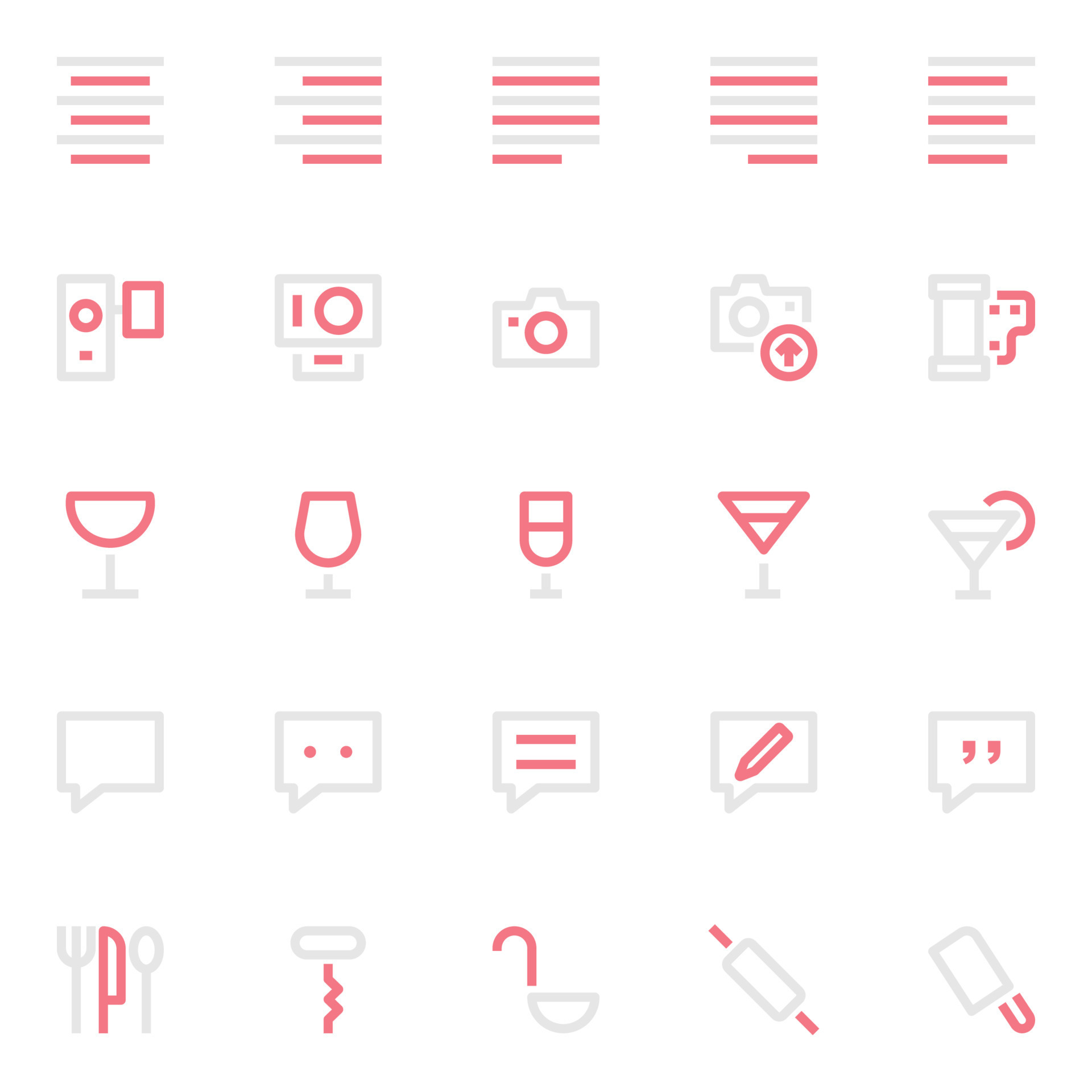 Two color outline icons for User interface. 23336481 Vector Art at Vecteezy