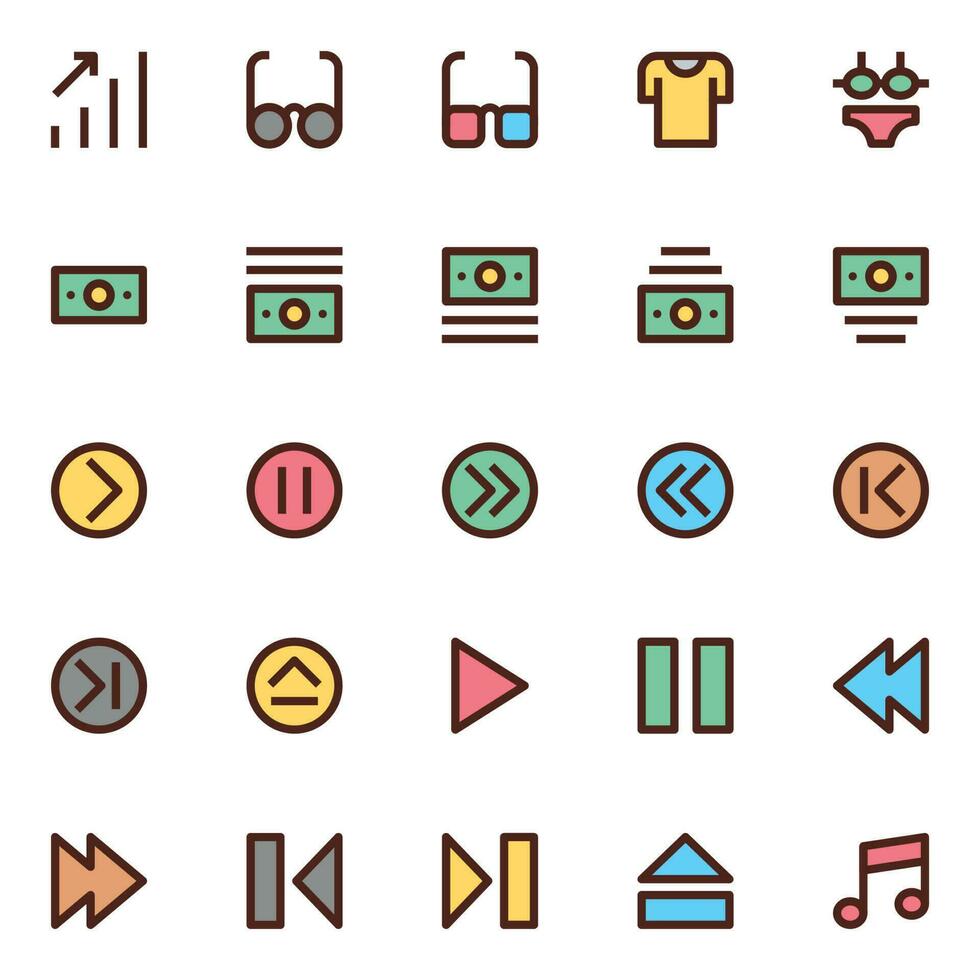 Filled color outline icons for User interface. 23336531 Vector Art at ...