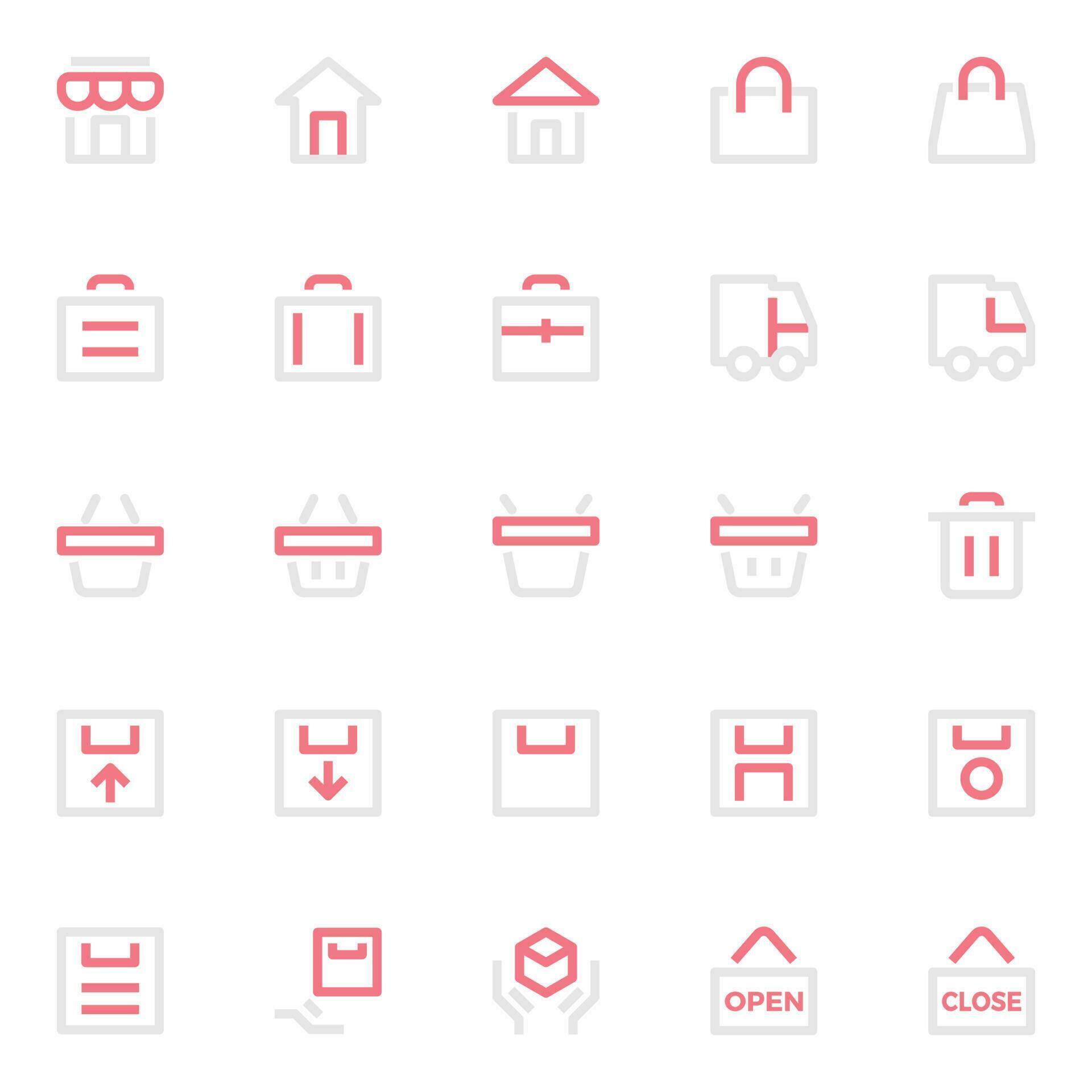 Two color outline icons for User interface. 23336594 Vector Art at Vecteezy