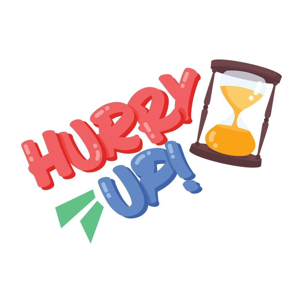 Trendy flat sticker of hurry up 23336907 Vector Art at Vecteezy