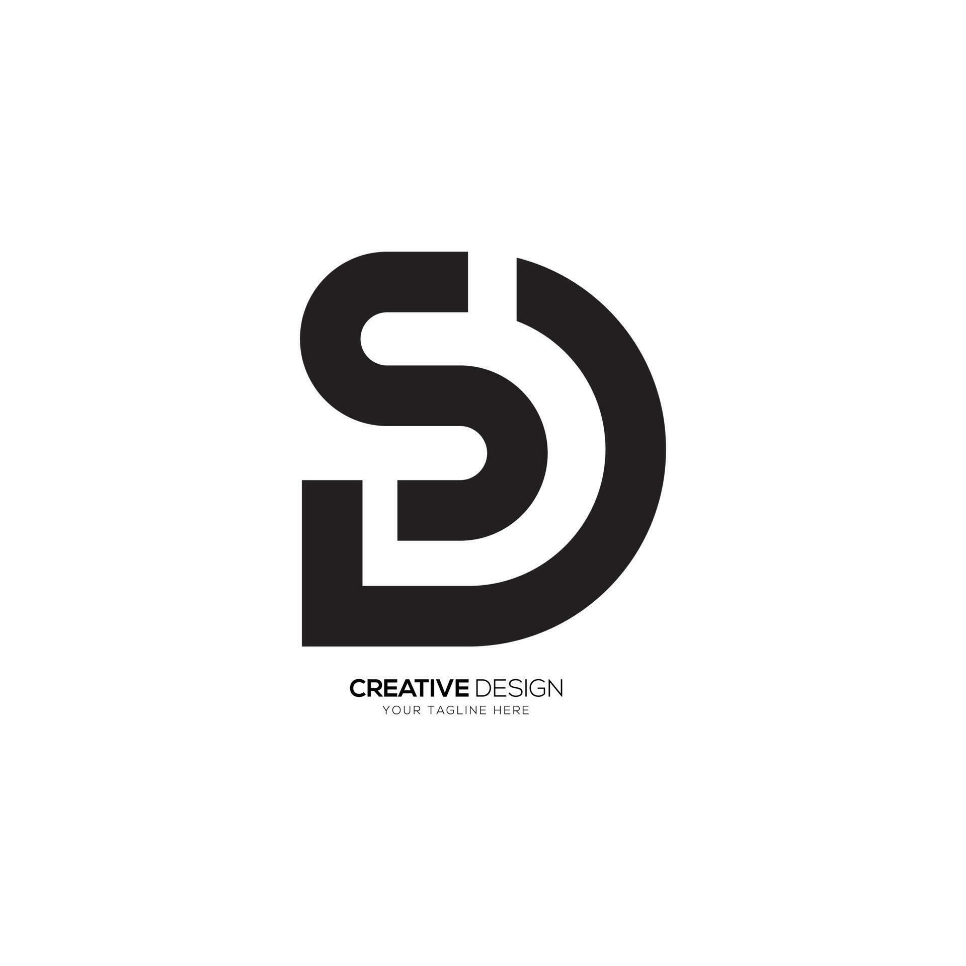 Modern letter S D creative line art unique monogram modern logo branding 23337339 Vector Art at ...