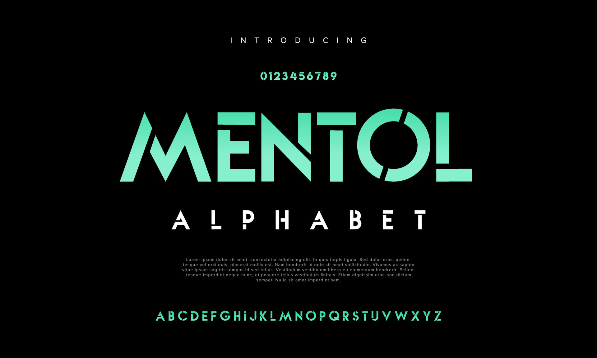 Abstract Mentol Modern Urban Alphabet Fonts Typography Sport Game Technology Fashion