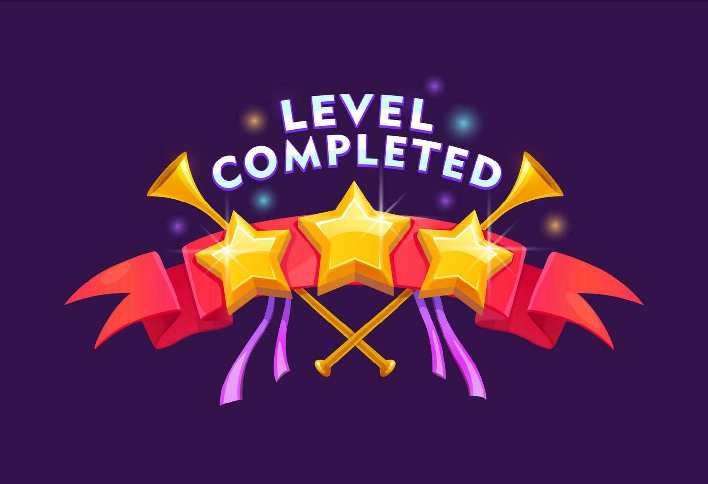 Game level complete badge, icon with golden stars 23340272 Vector Art ... Game level complete badge, icon with golden stars 23340272 Vector Art ...