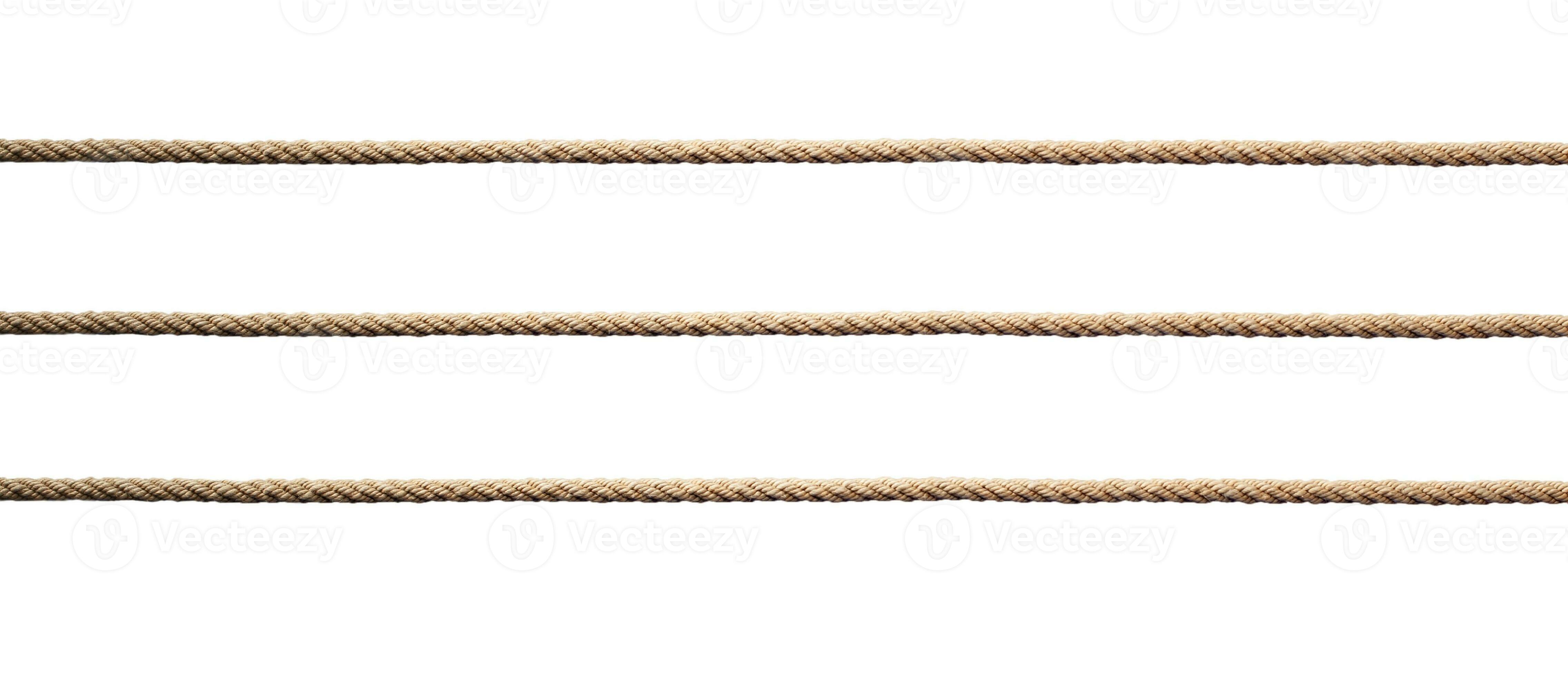 Three straight lines of twisted manila rope. 23342001 Stock Photo at ...