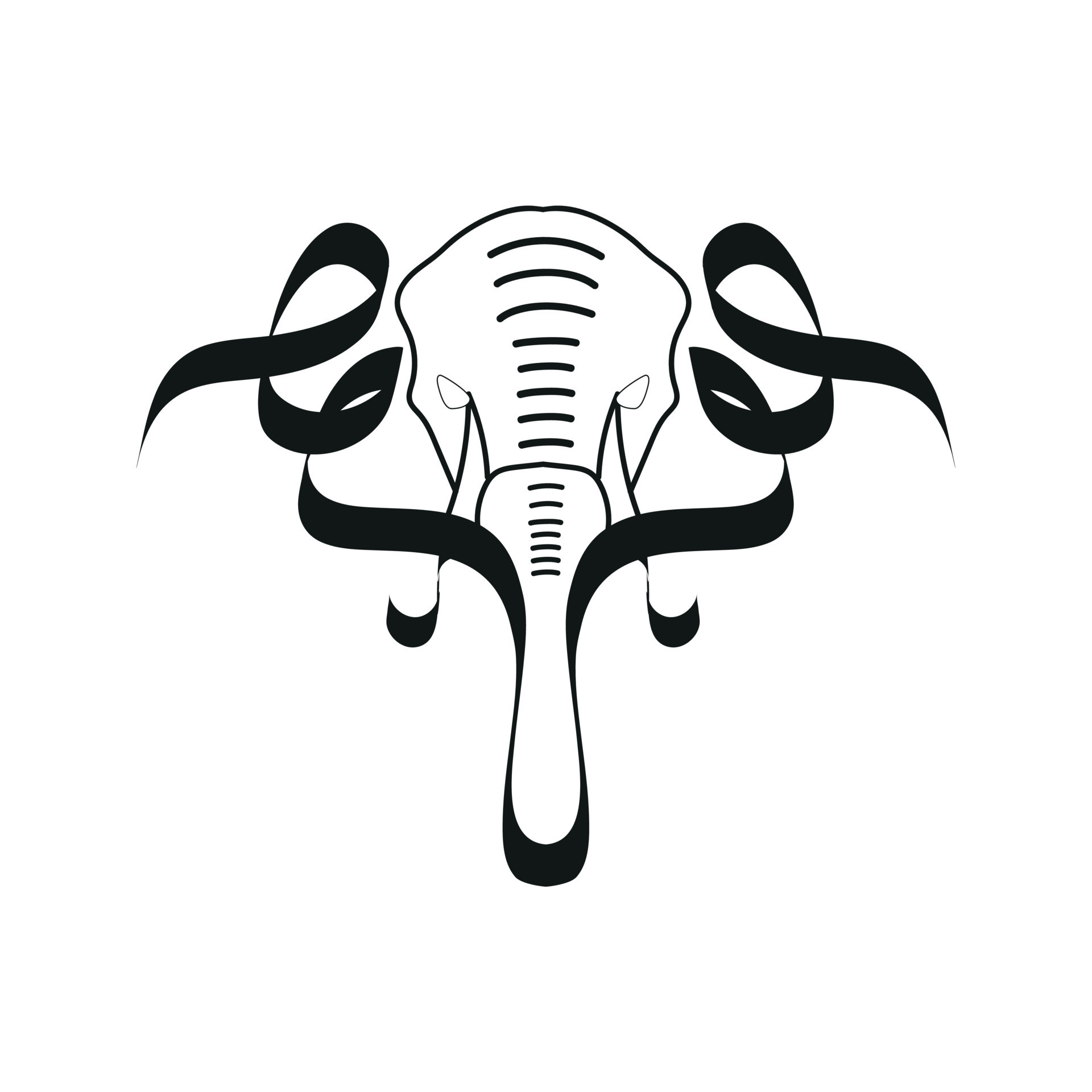 Simple abstract elephant logo calligraphy tattoo design vector graphics ... Simple abstract elephant logo calligraphy tattoo design vector graphics ...