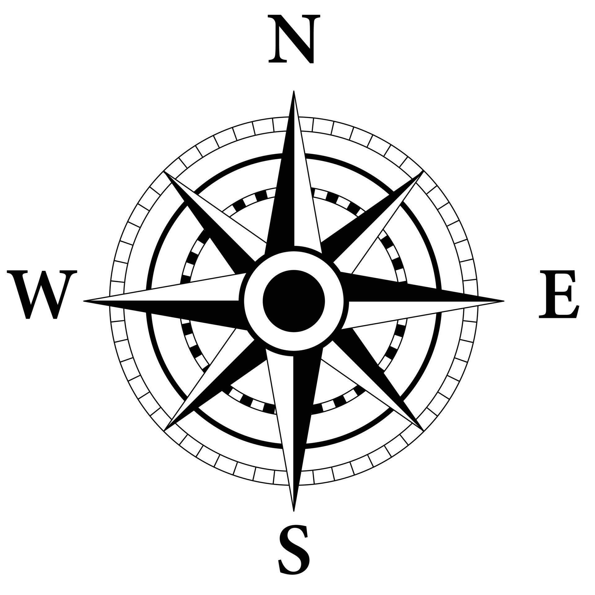 Compass wind rose vector design element north west east south black and ...