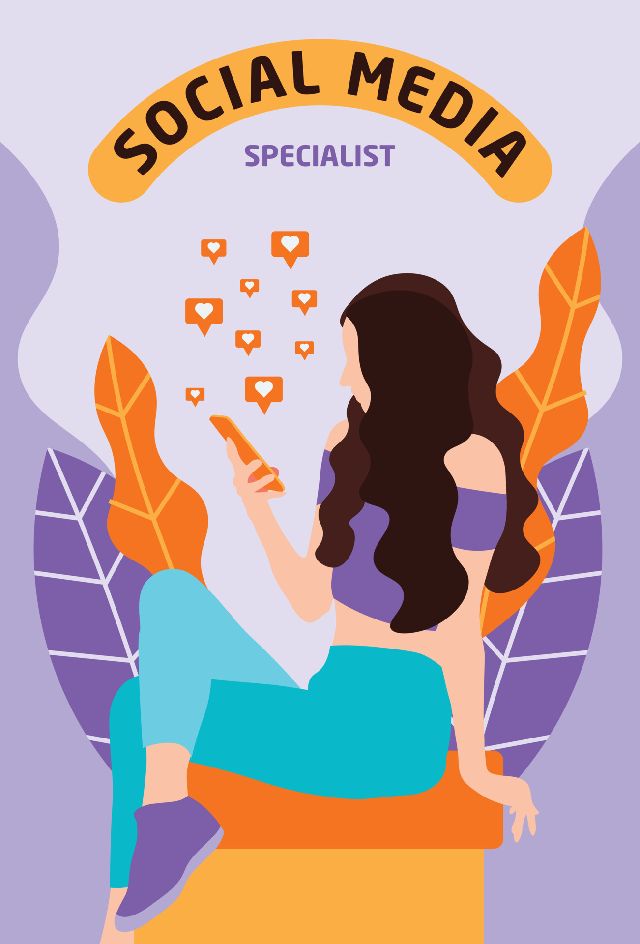 Social Media Specialist Woman Worker Flat Character 23346271 Vector Art