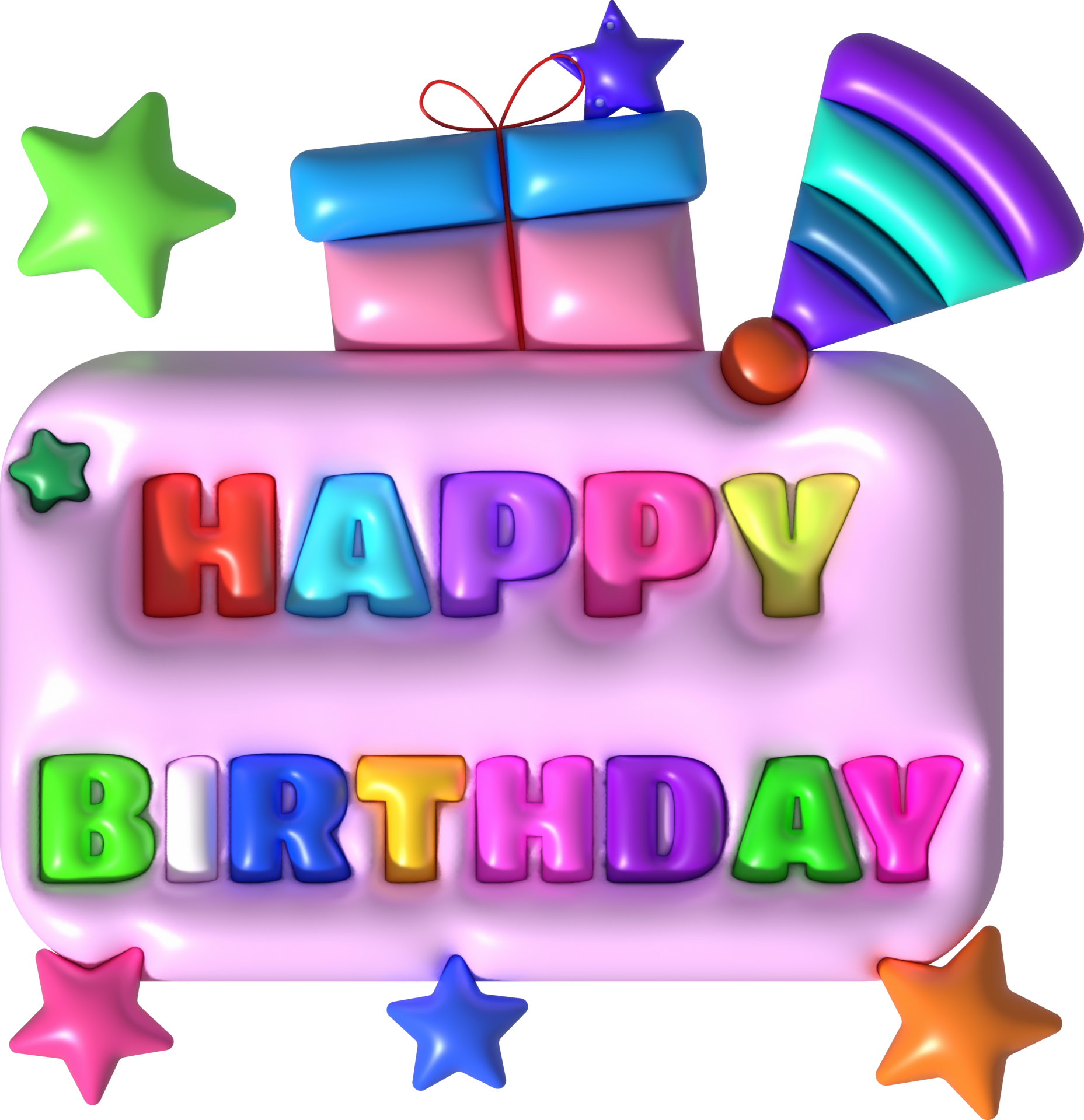 Happy Birthday Word 3d