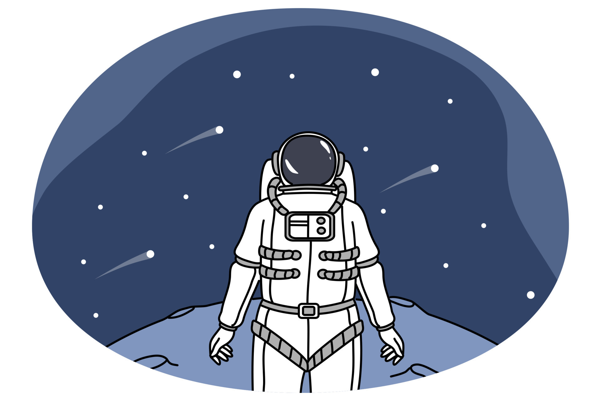 Cosmonaut stand on surface explore universe 23357220 Vector Art at Vecteezy Cosmonaut stand on surface explore universe 23357220 Vector Art at Vecteezy